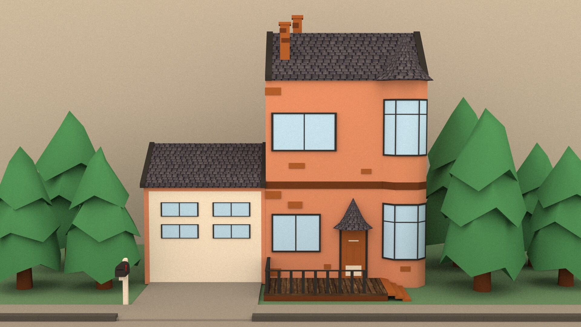 ArtStation - Low Poly House & Charecter