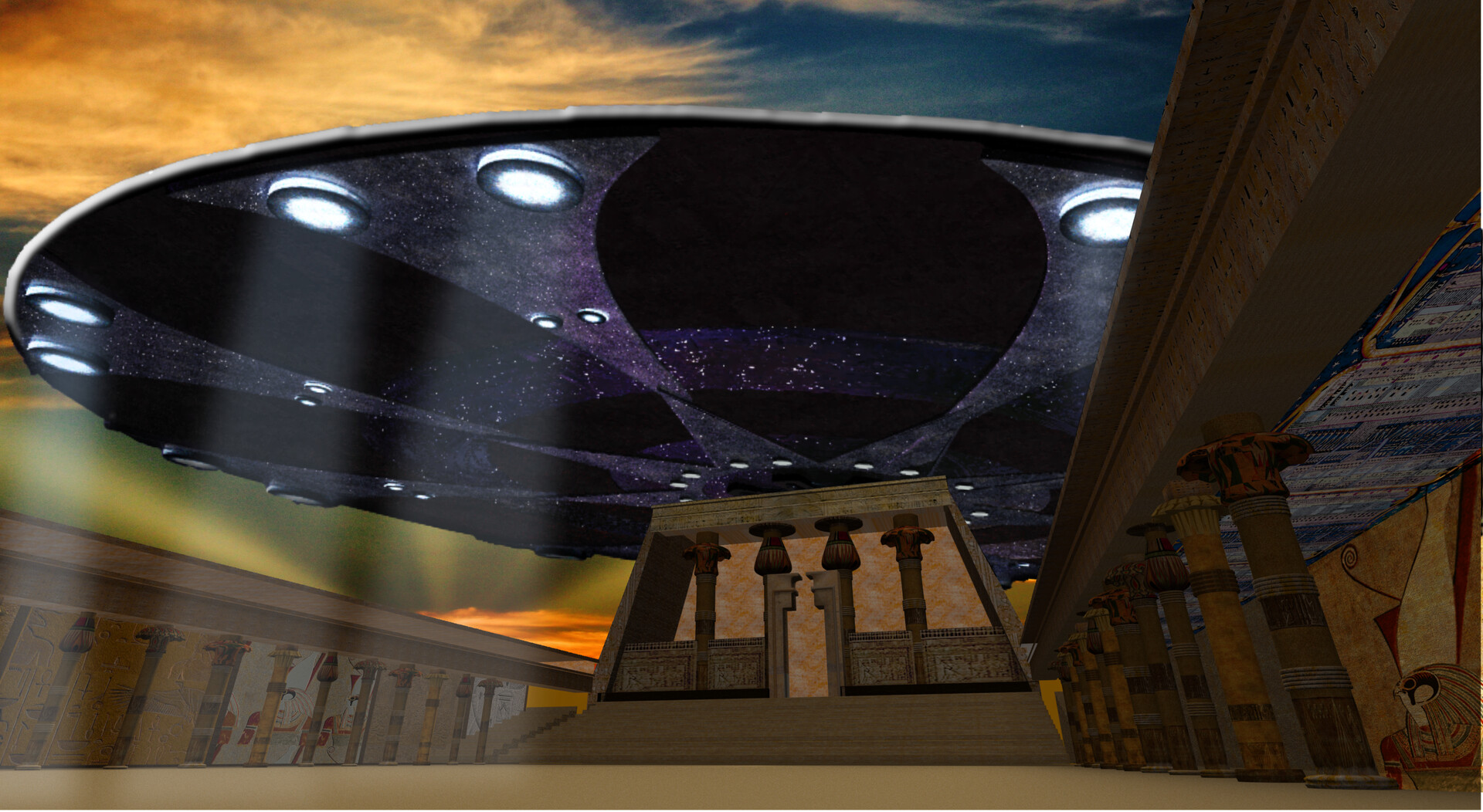 ArtStation - 3D Model of Egyptian Temple Edfu side