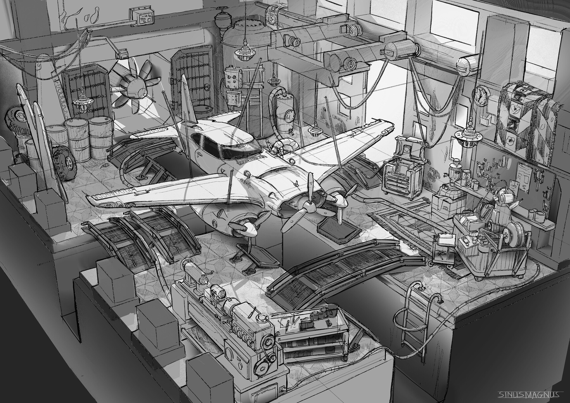 ArtStation - Moroccan airplane workshop