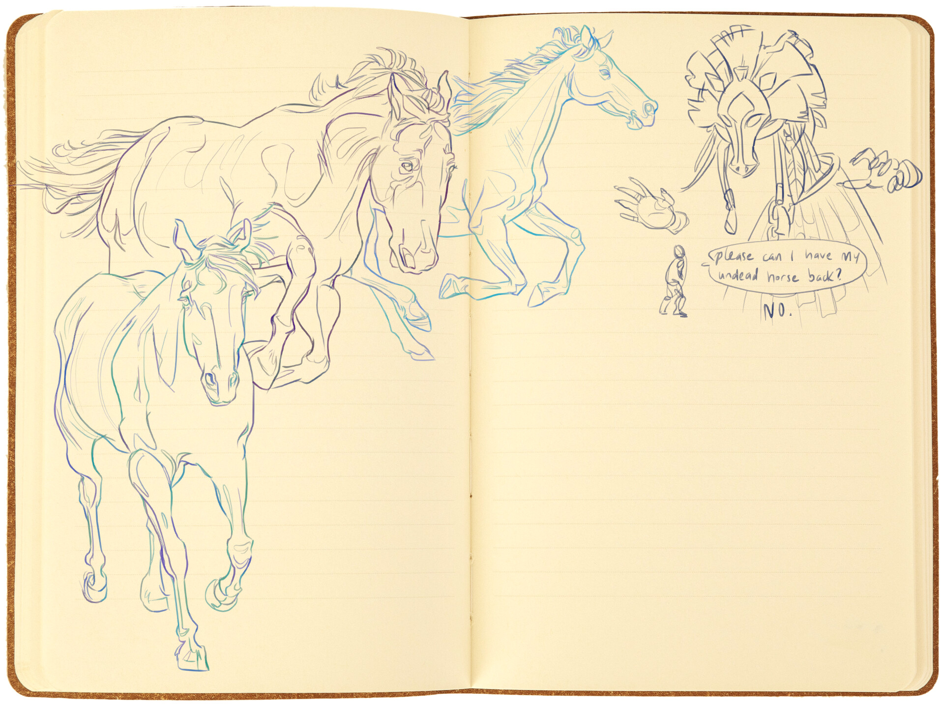 how to draw a horse in a field