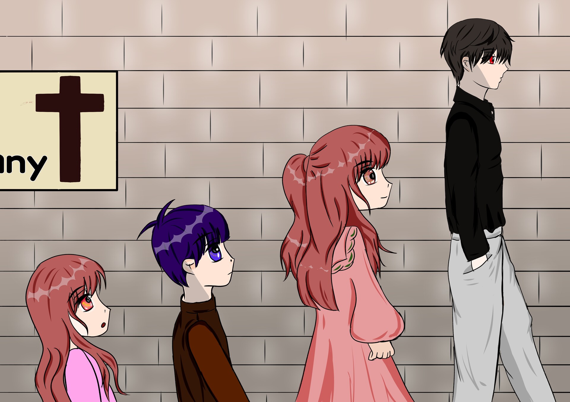 ArtStation - Kids and The Church - Story Illustration - Anime - Manga Style