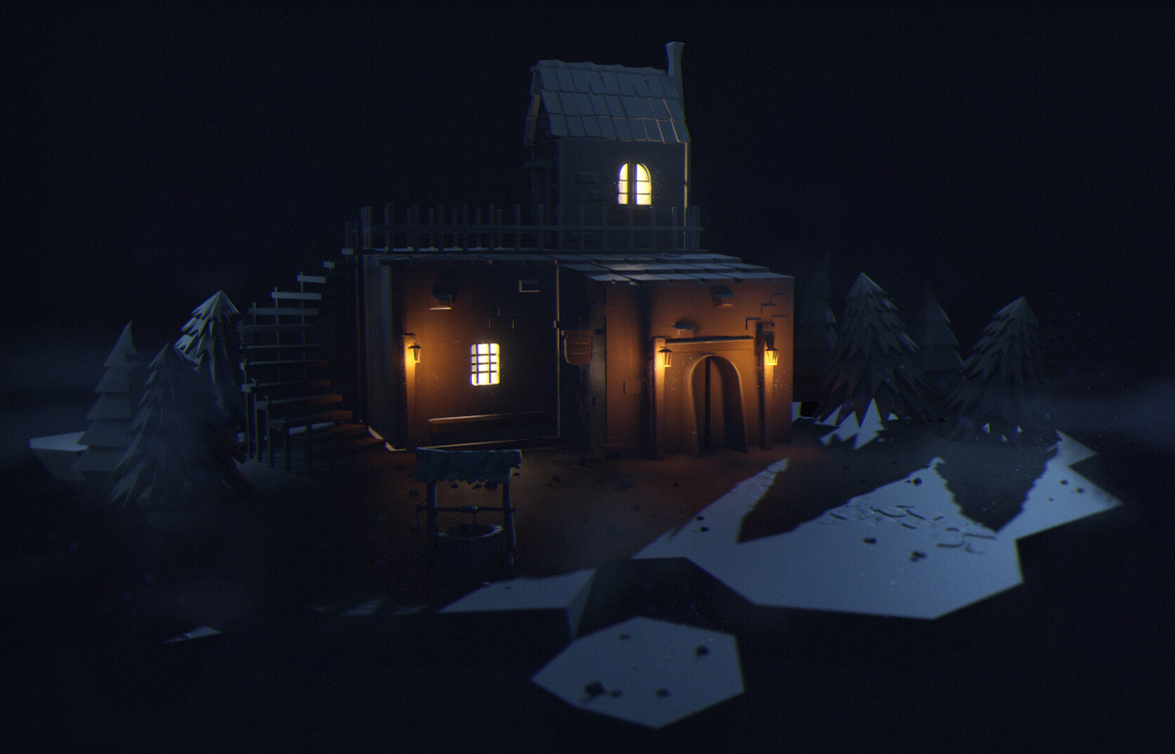 ArtStation - Night house