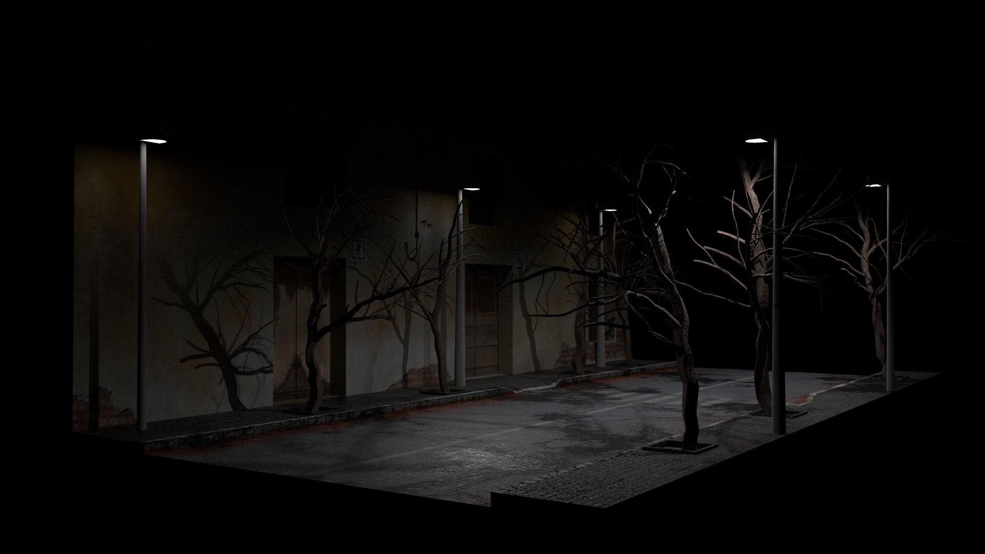 ArtStation - Dark street texture work