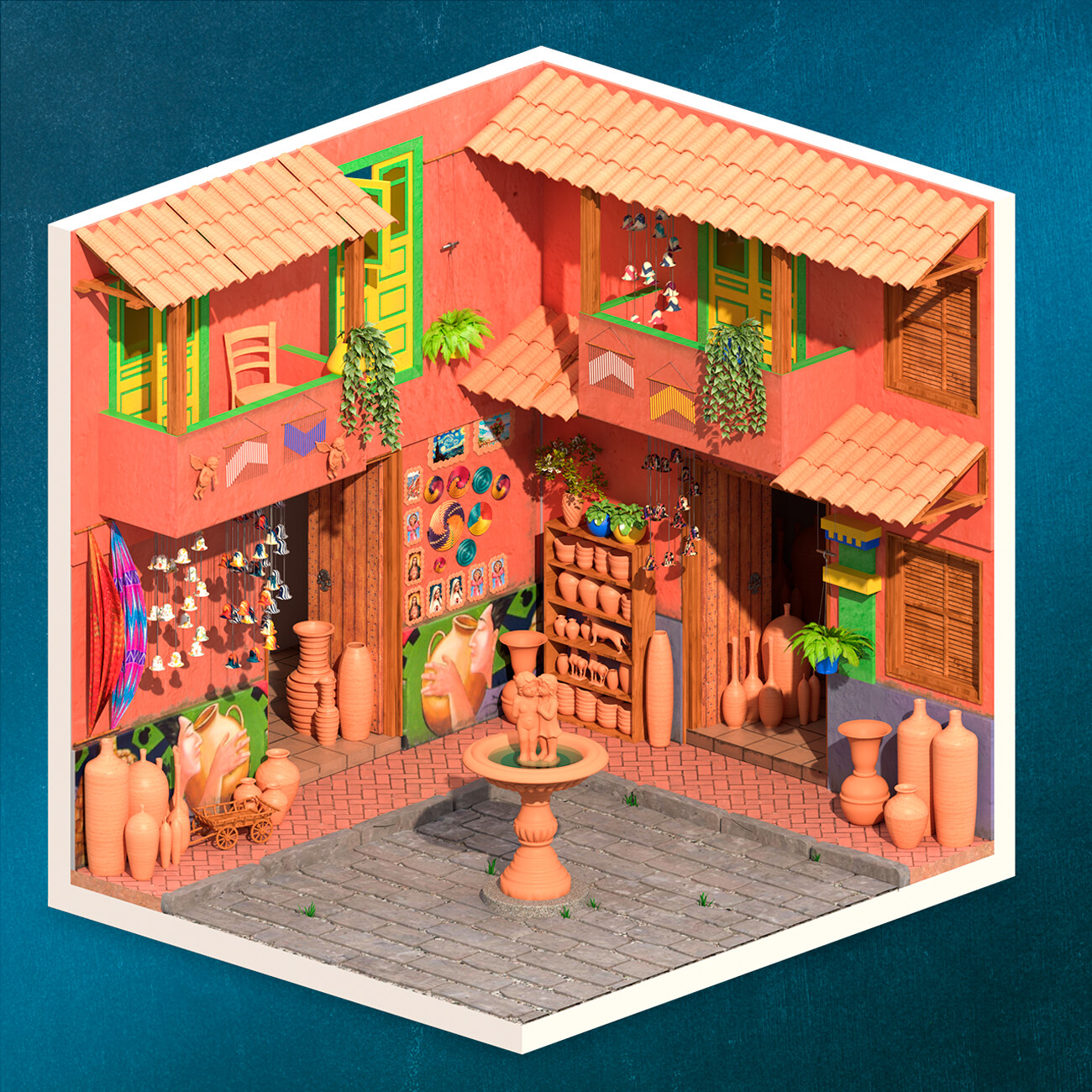 ArtStation - Artisan Town - Ráquira, Colombia