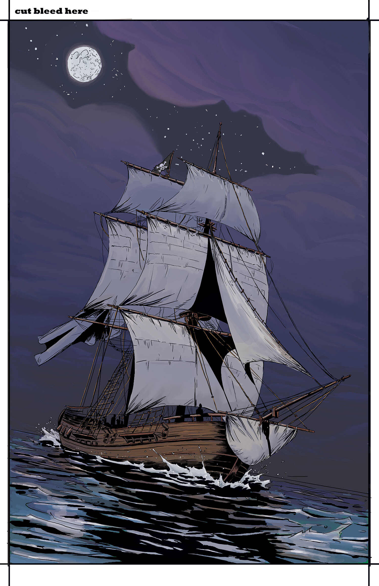 ArtStation - God Will Save Me Tall Ship Illustration