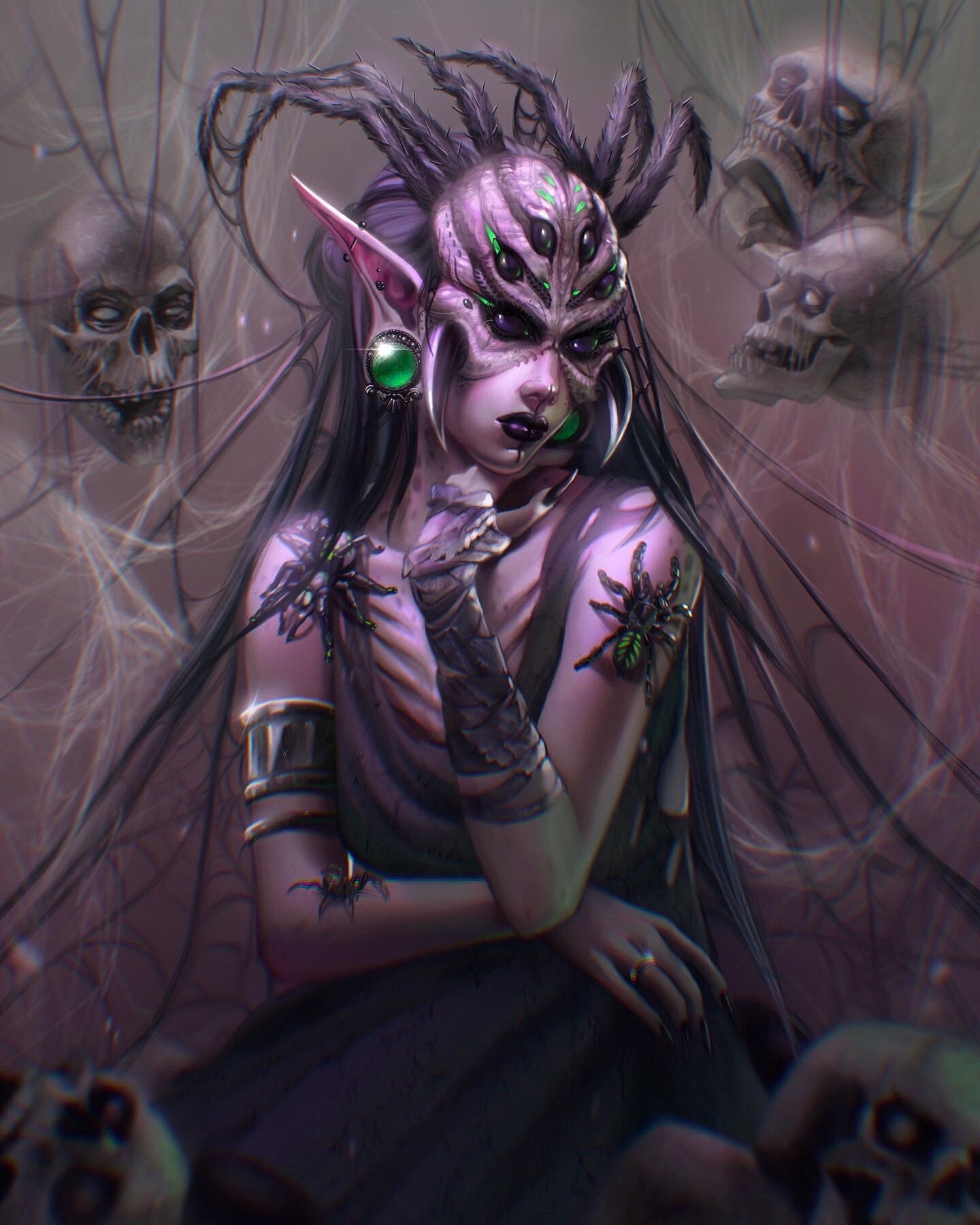 ArtStation - Drow, Circle of the Land (Underdark) Druid