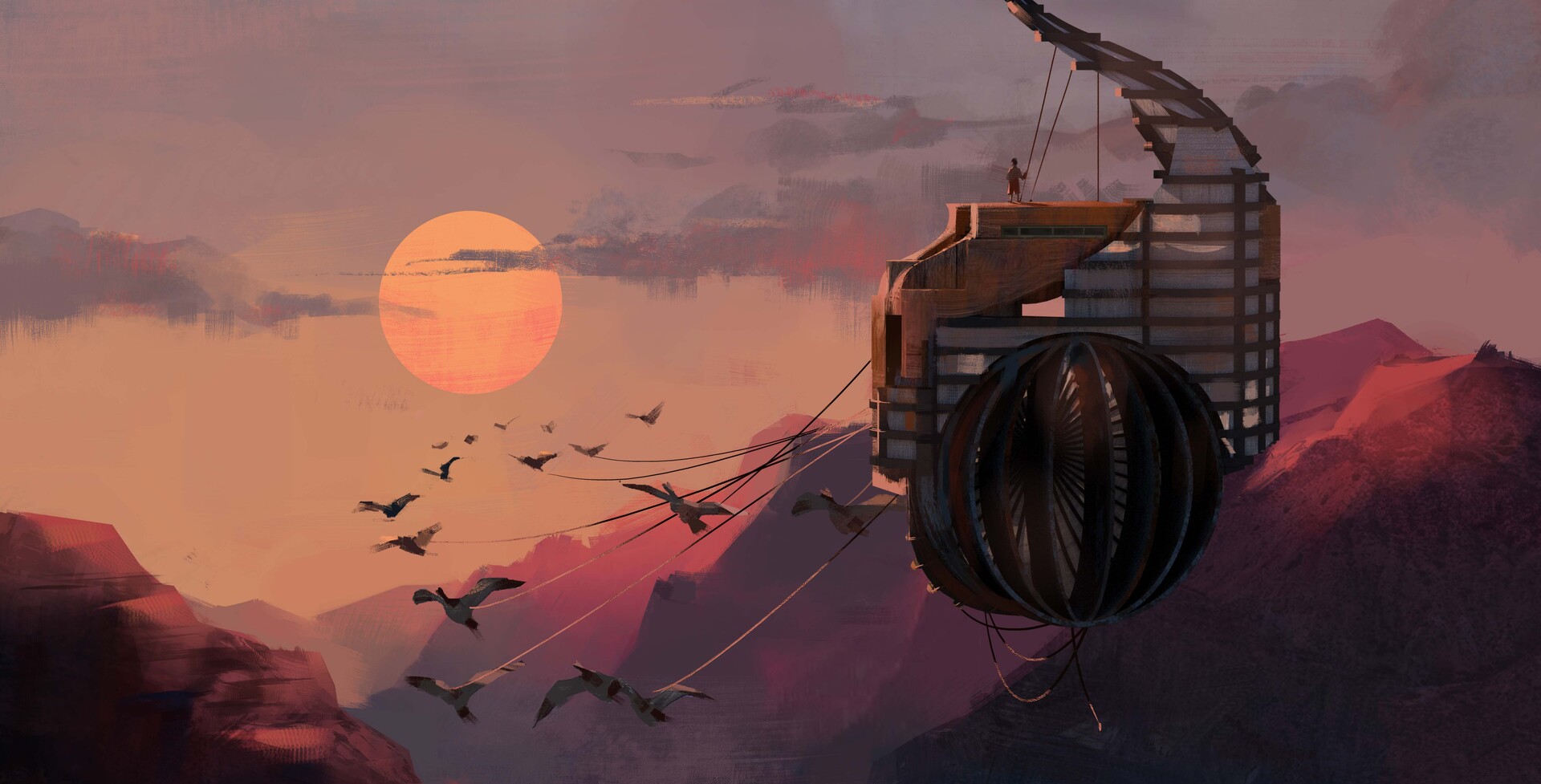 ArtStation - floating house 大雁之家 2018