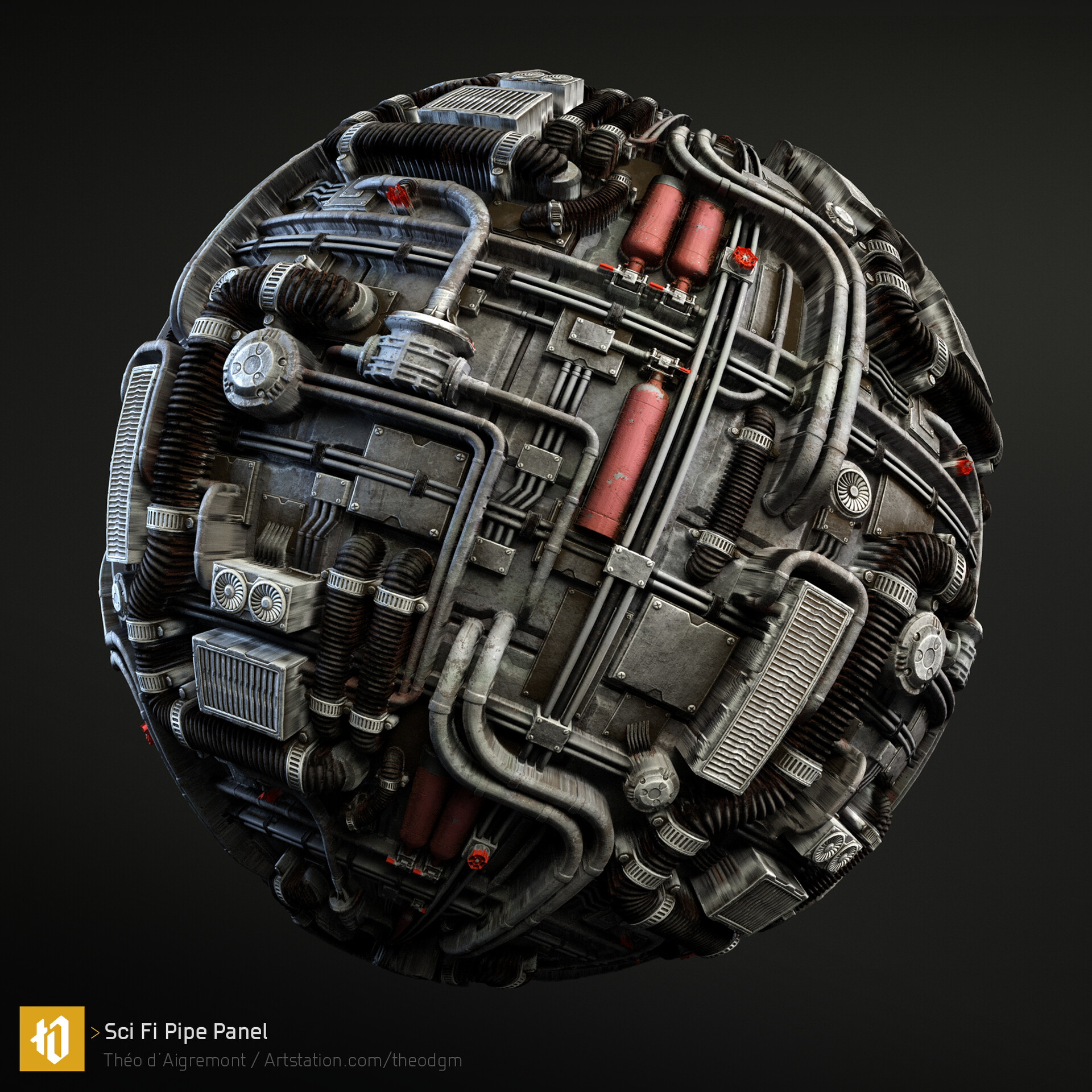ArtStation - Sci Fi Pipe Panel