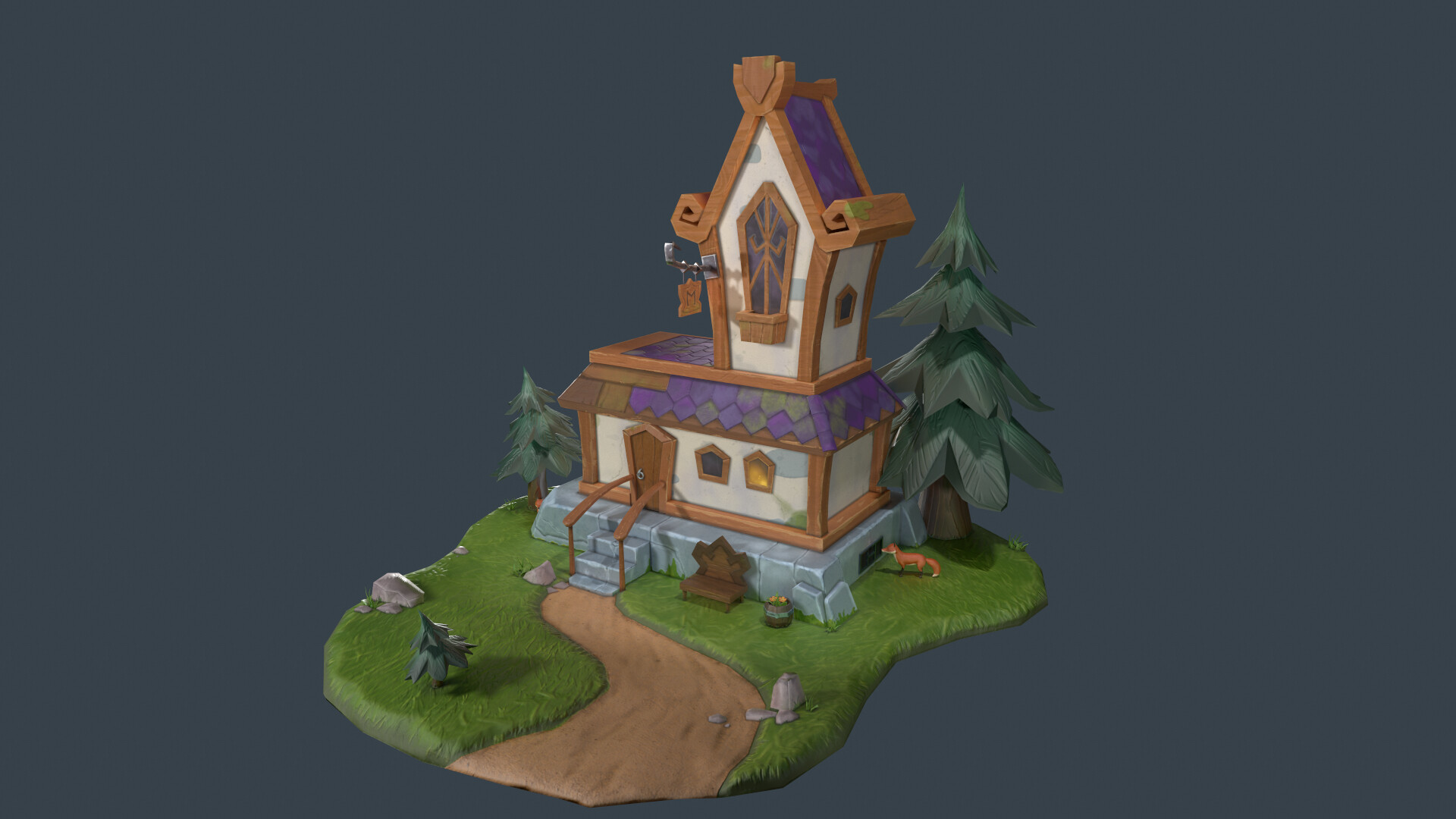 ArtStation - 3D stylised house