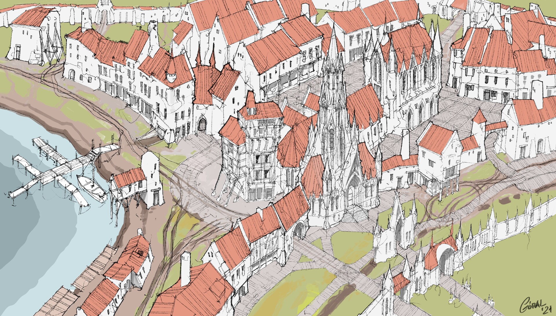 ArtStation - Medieval town