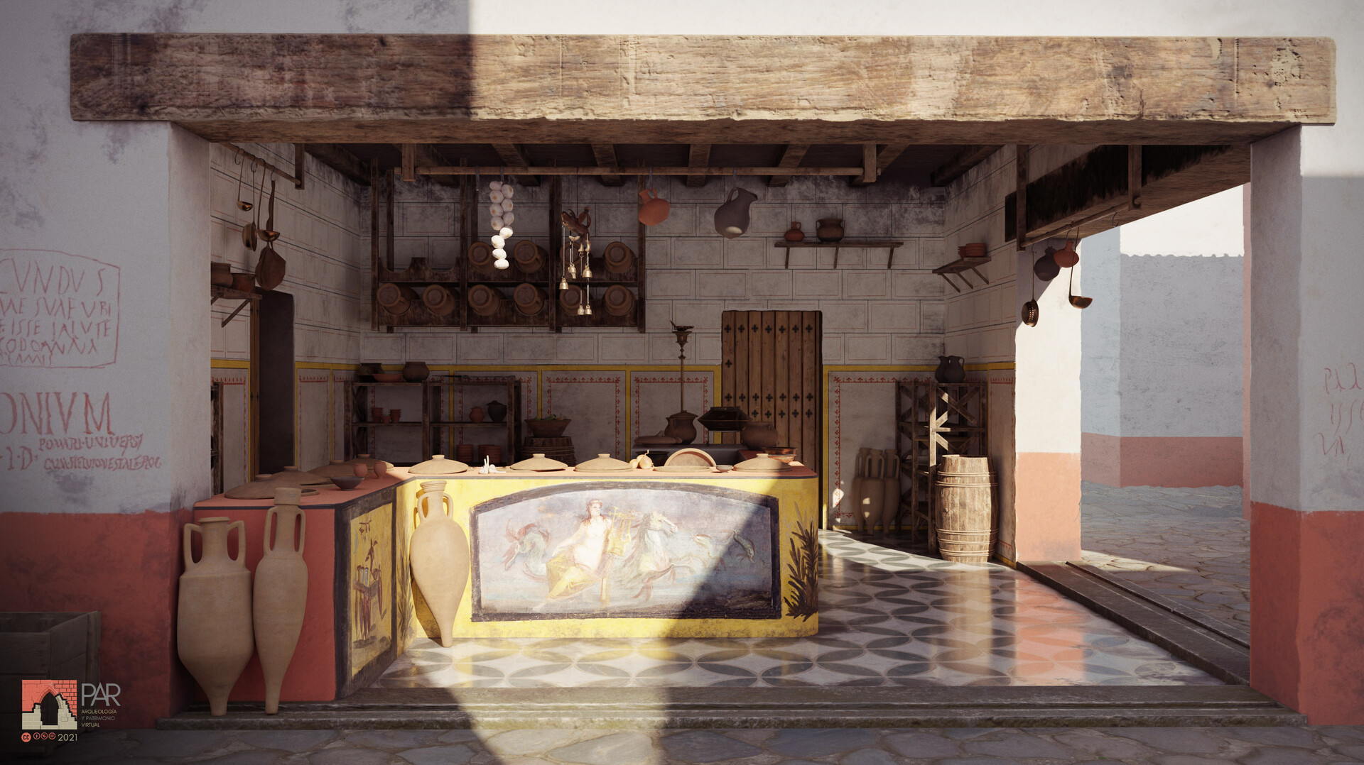 ArtStation - Reconstrucción virtual en 3D de una taberna romana ...