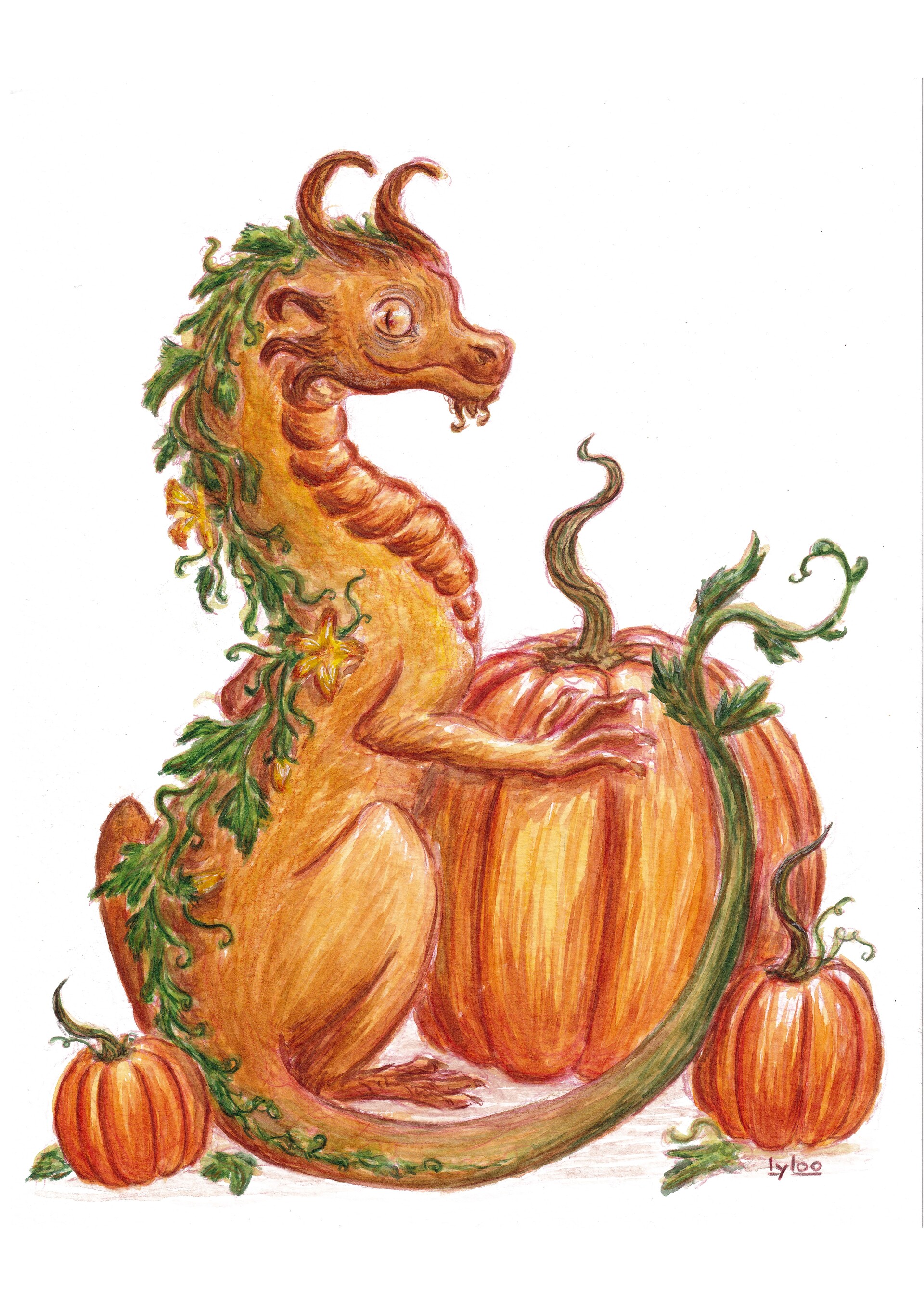 how to draw a pumpkin dragon