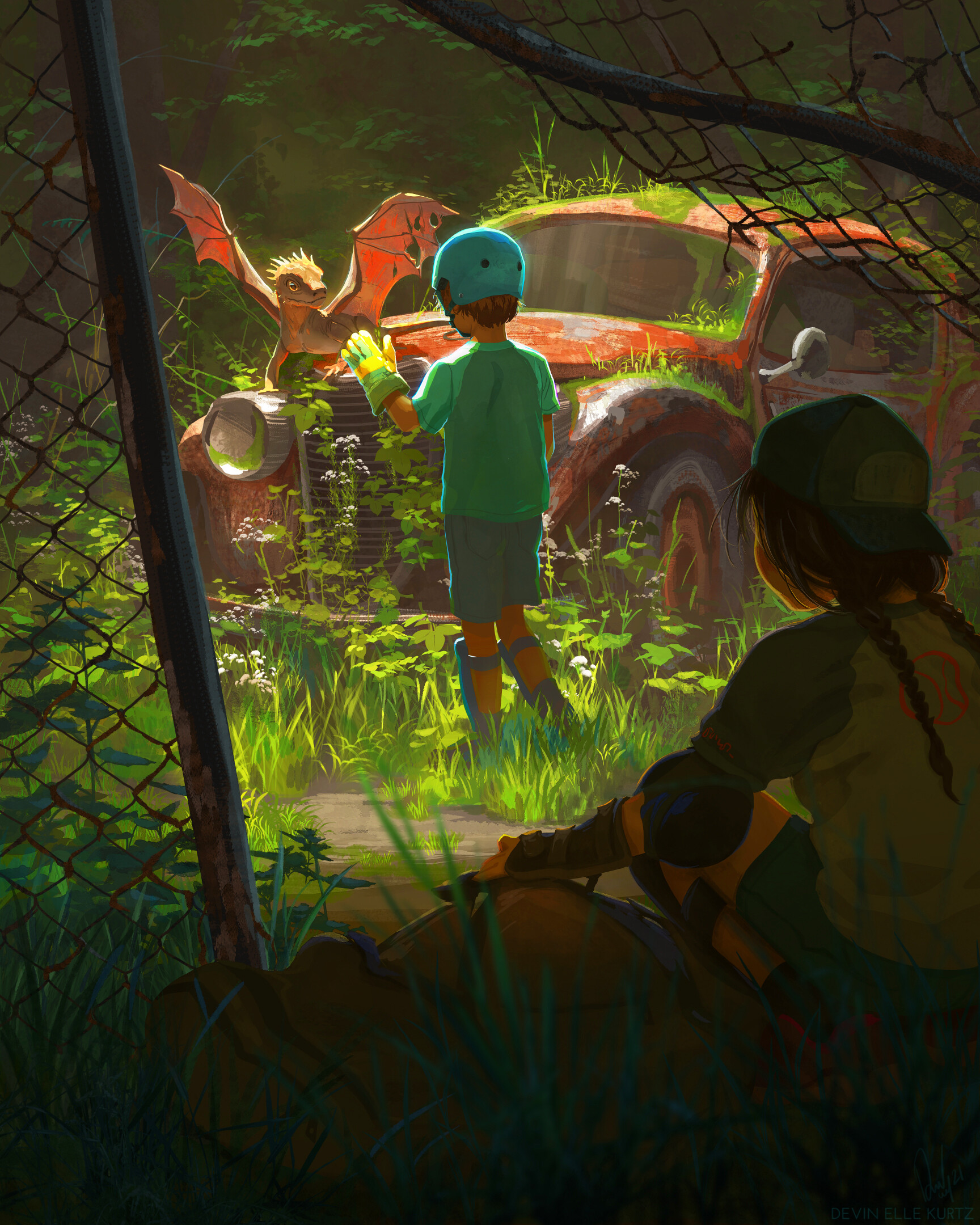 ArtStation - Helping the Injured Dragon