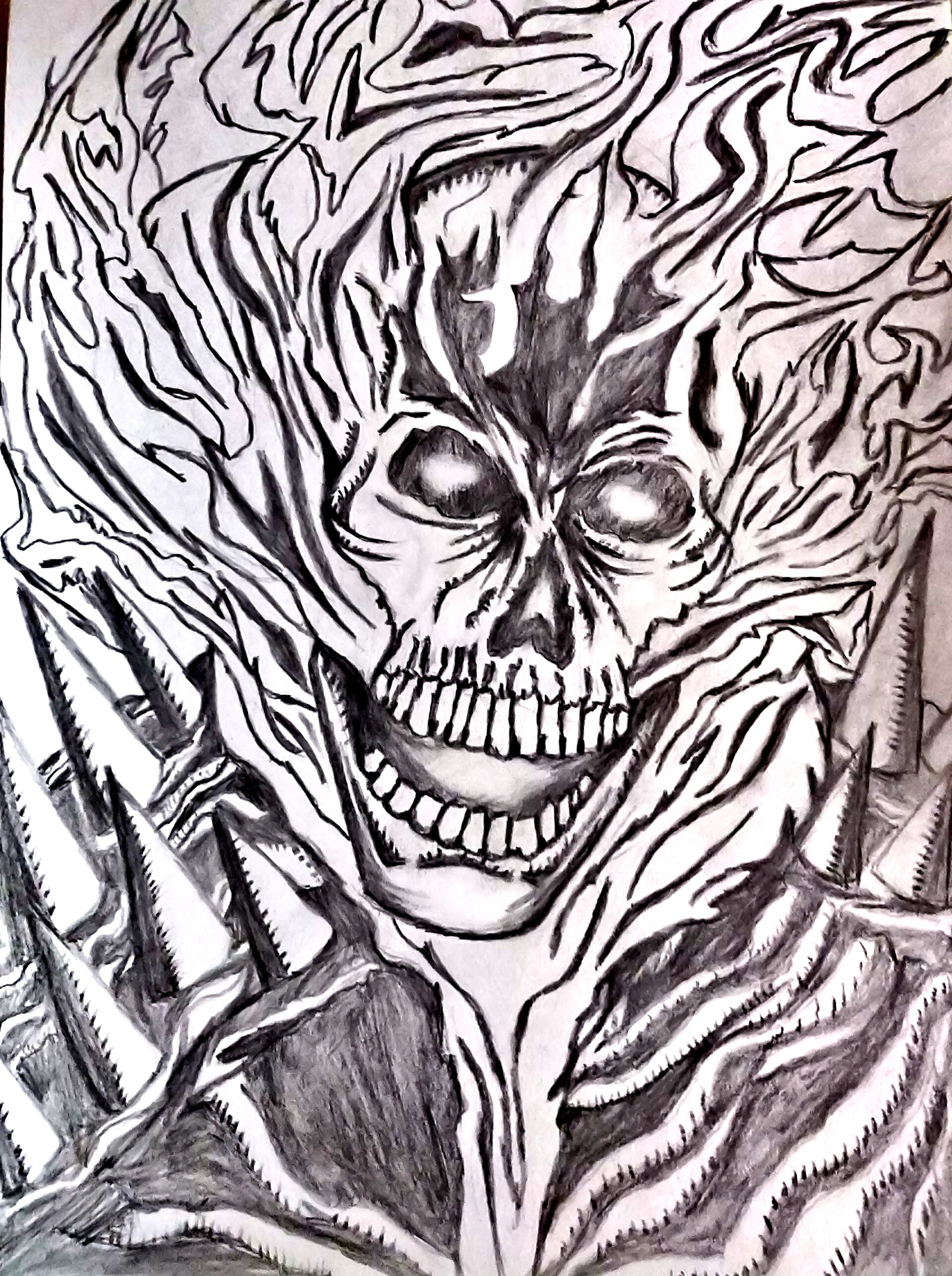 ArtStation - Ghost rider pencil artwork concept comic drawing
