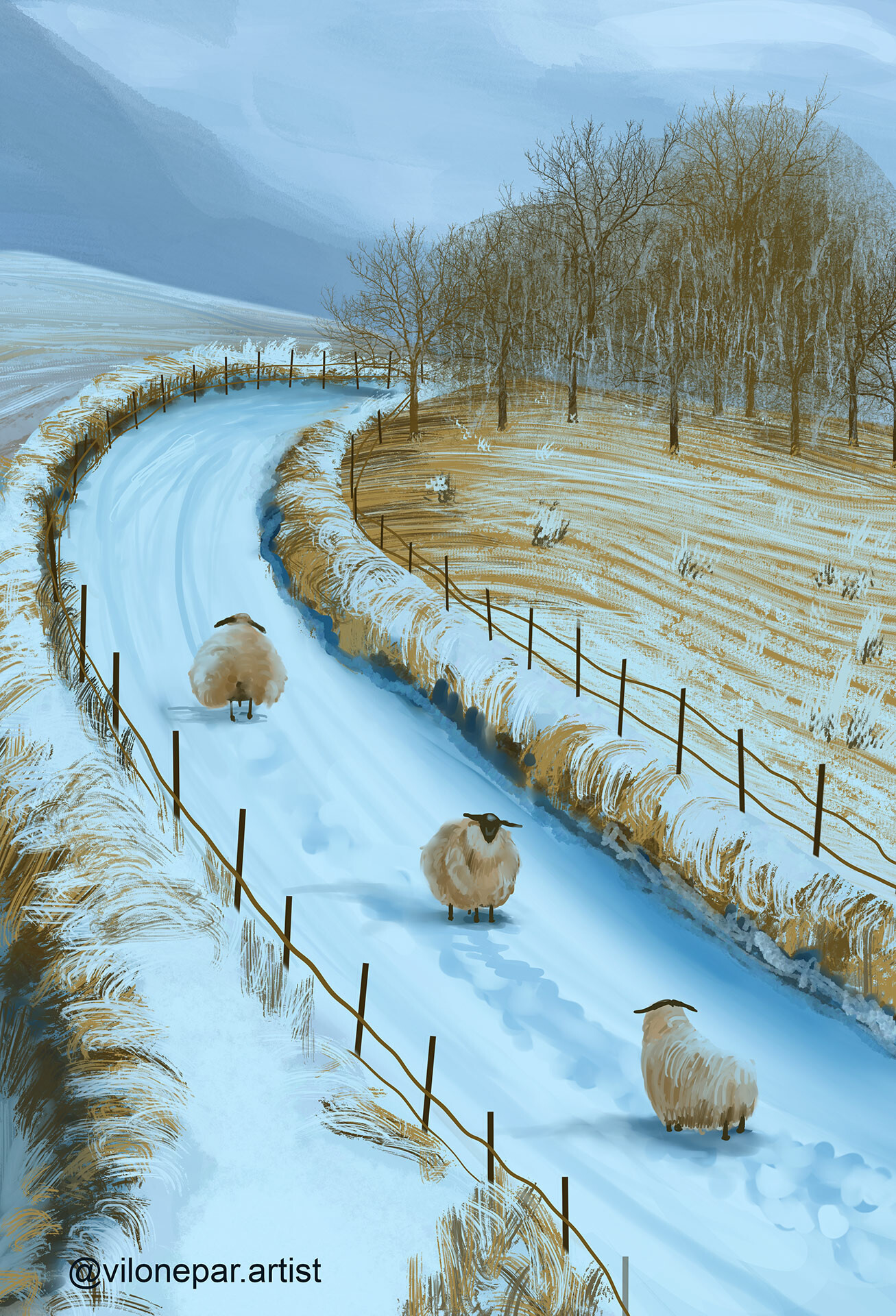 ArtStation - Sheep in the field