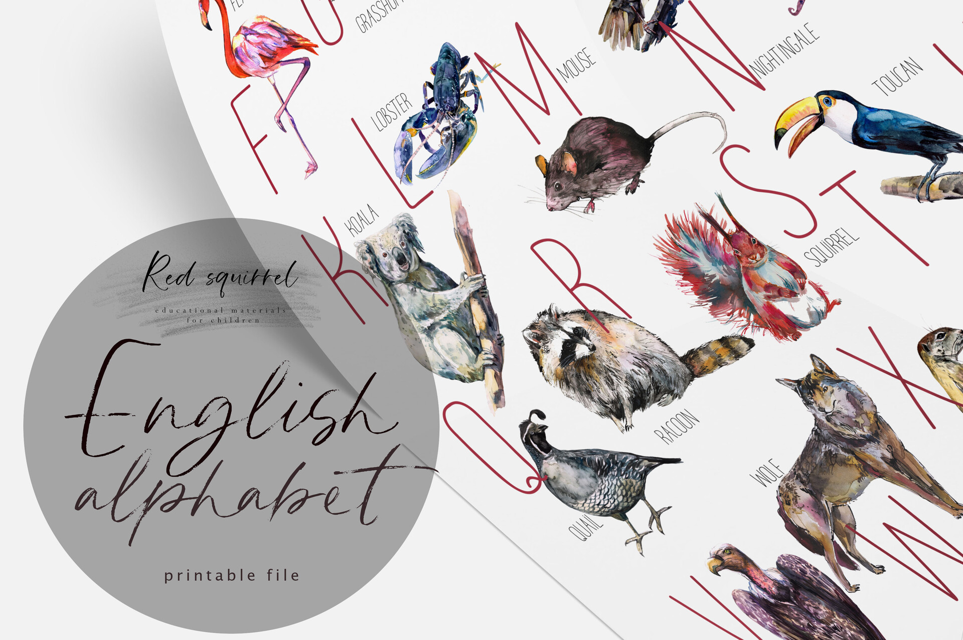 ArtStation - English Alphabet Animals Poster for preschoolers