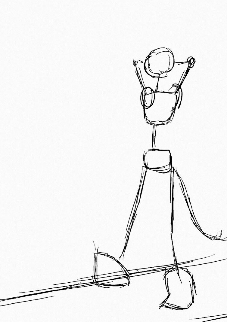 ArtStation - Simple Sketch Walking Animation