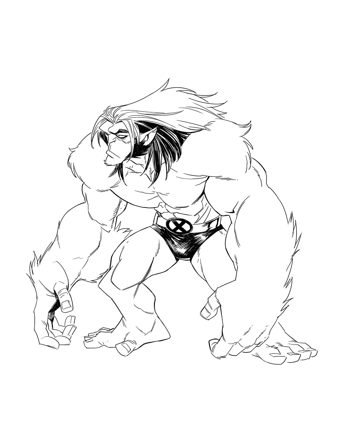 x men coloring pages beastmaster