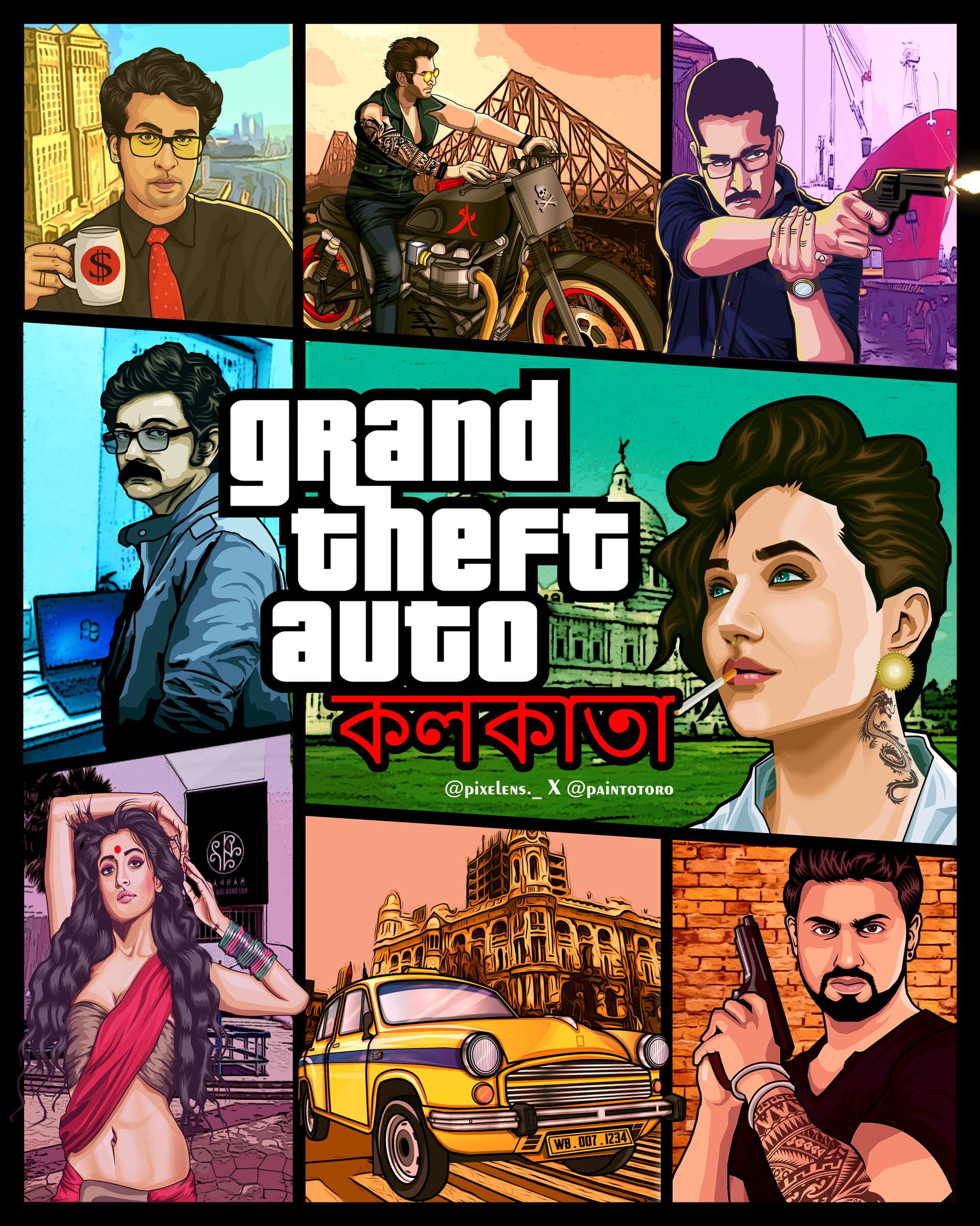ArtStation - GTA KOLKATA FAN ART POSTER (ARTIST COLLAB WORK)