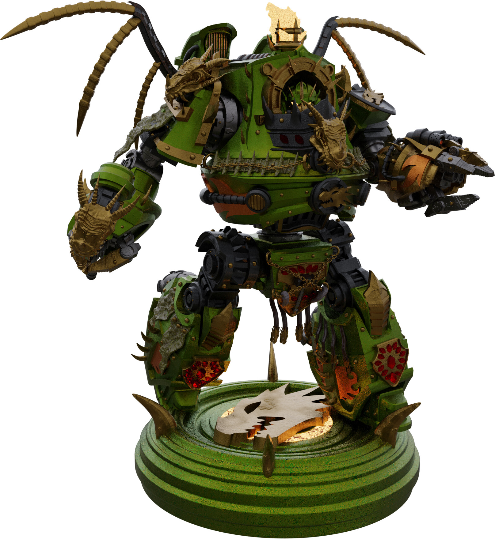 ArtStation - Primarch Inspired Dreadnought - Salamanders.