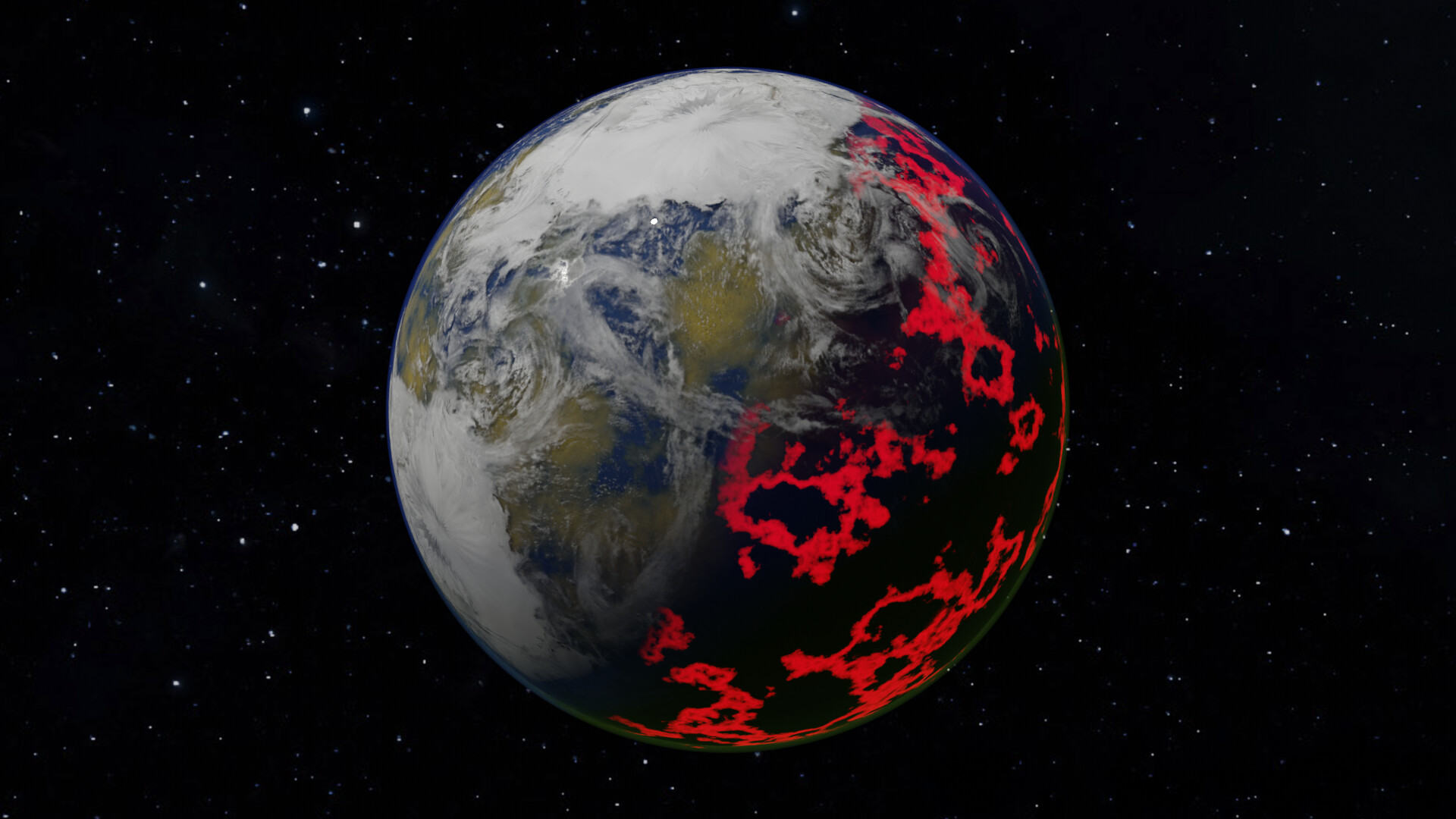 ArtStation - Half molten planet