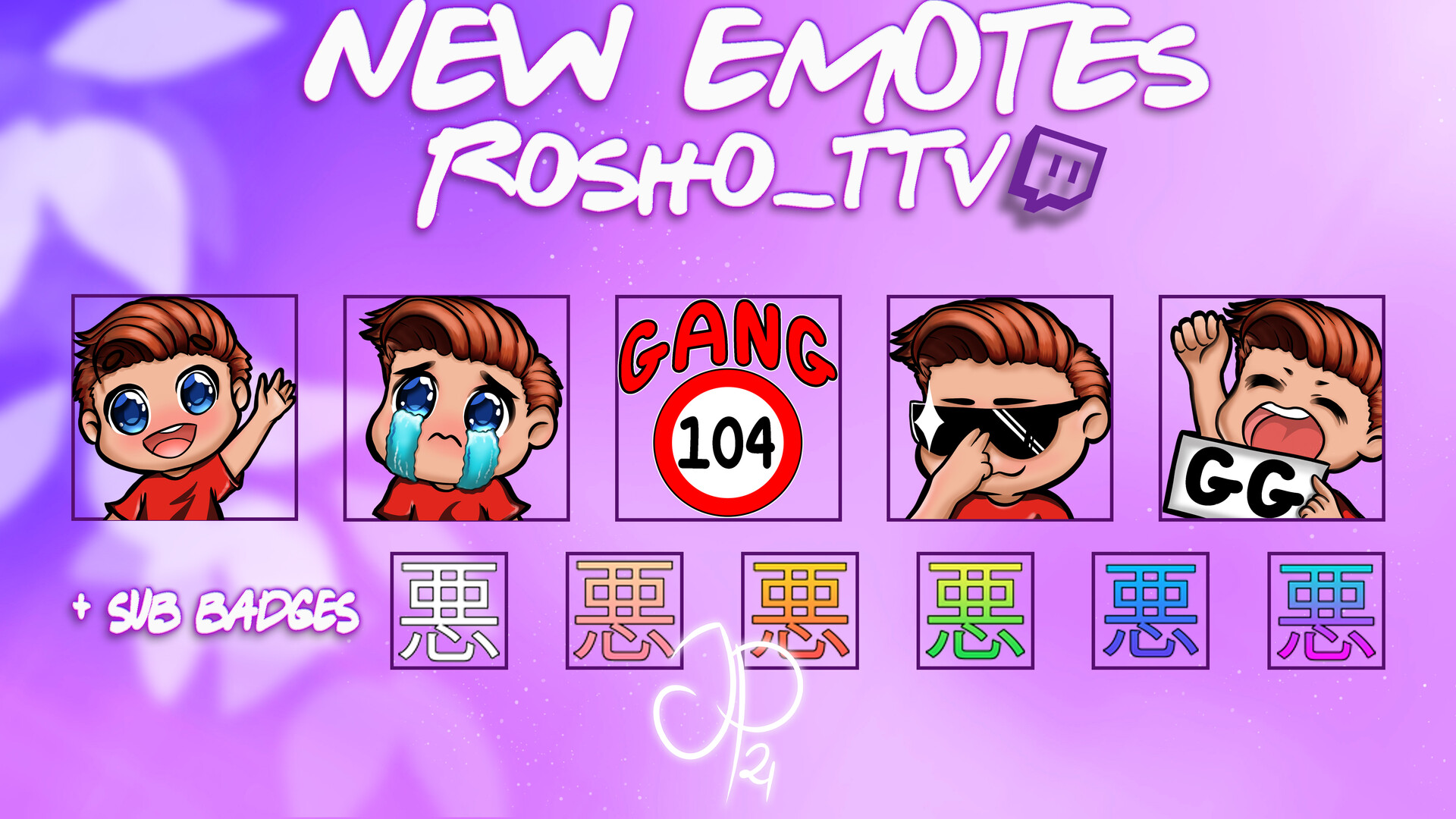 ArtStation - Twitch Emotes & Sub Badges // Artist: JackiePeach ...