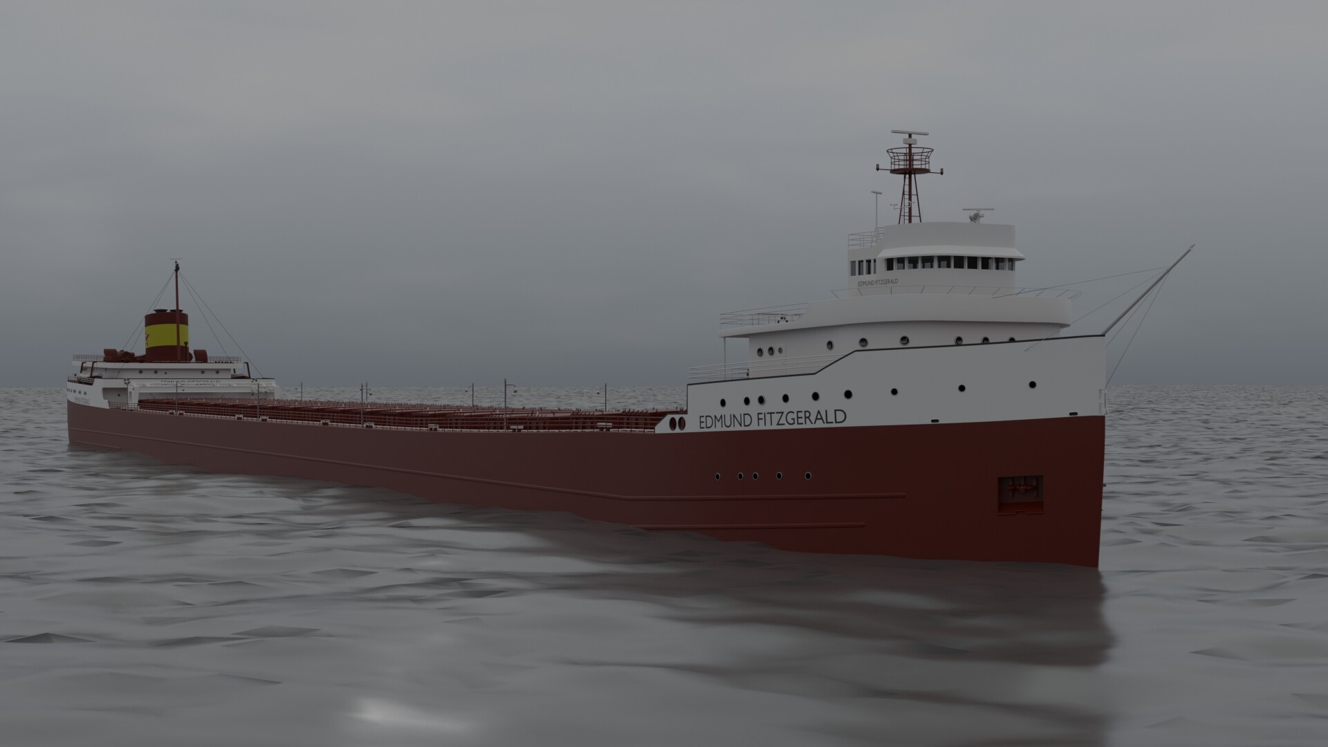 ArtStation - Edmund Fitzgerald 3D model finalized