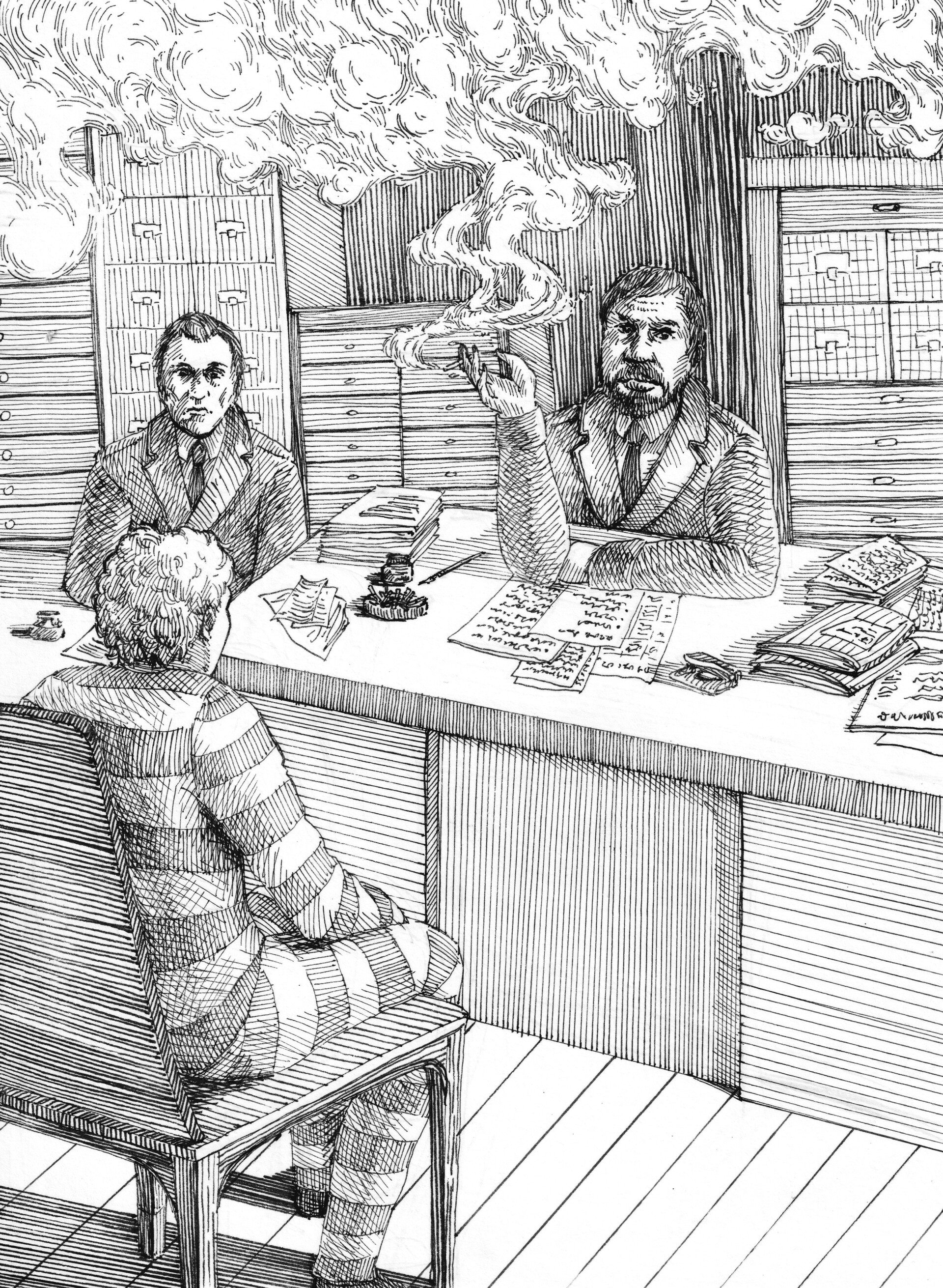 ArtStation - Interrogation. Book illustration