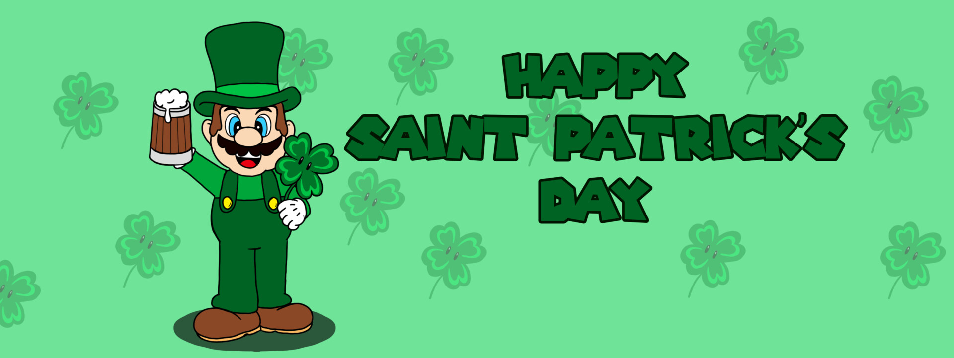 ArtStation - Happy Saint Patrick's Day Mario