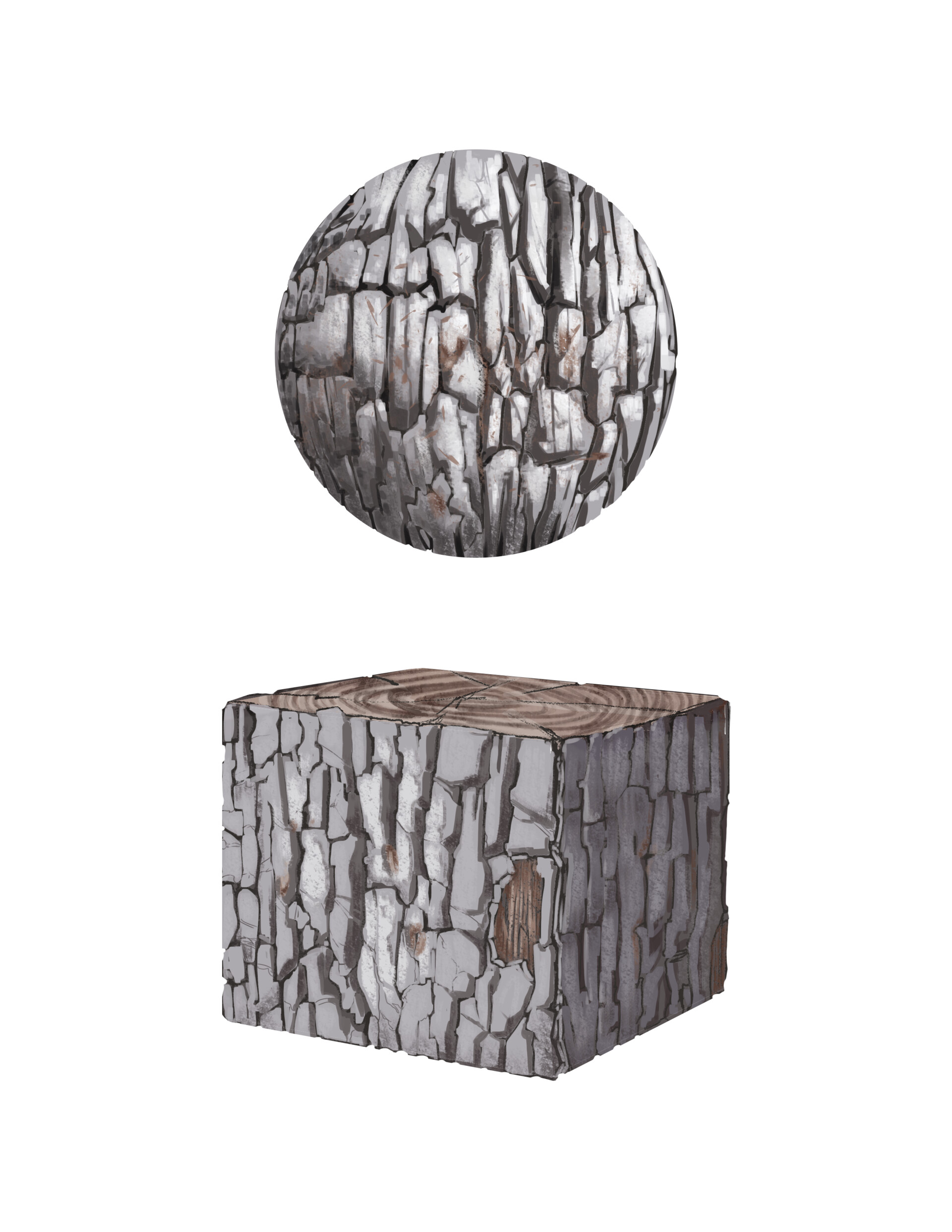 ArtStation - Tree Bark texture practice