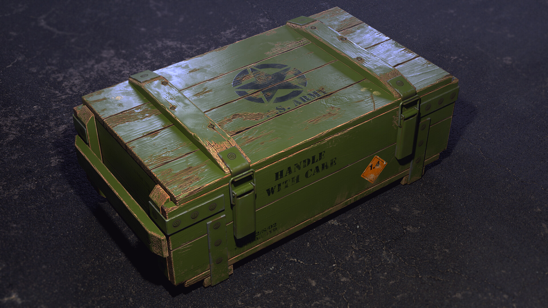 ArtStation - Army crate ( png + marmoset view +video)