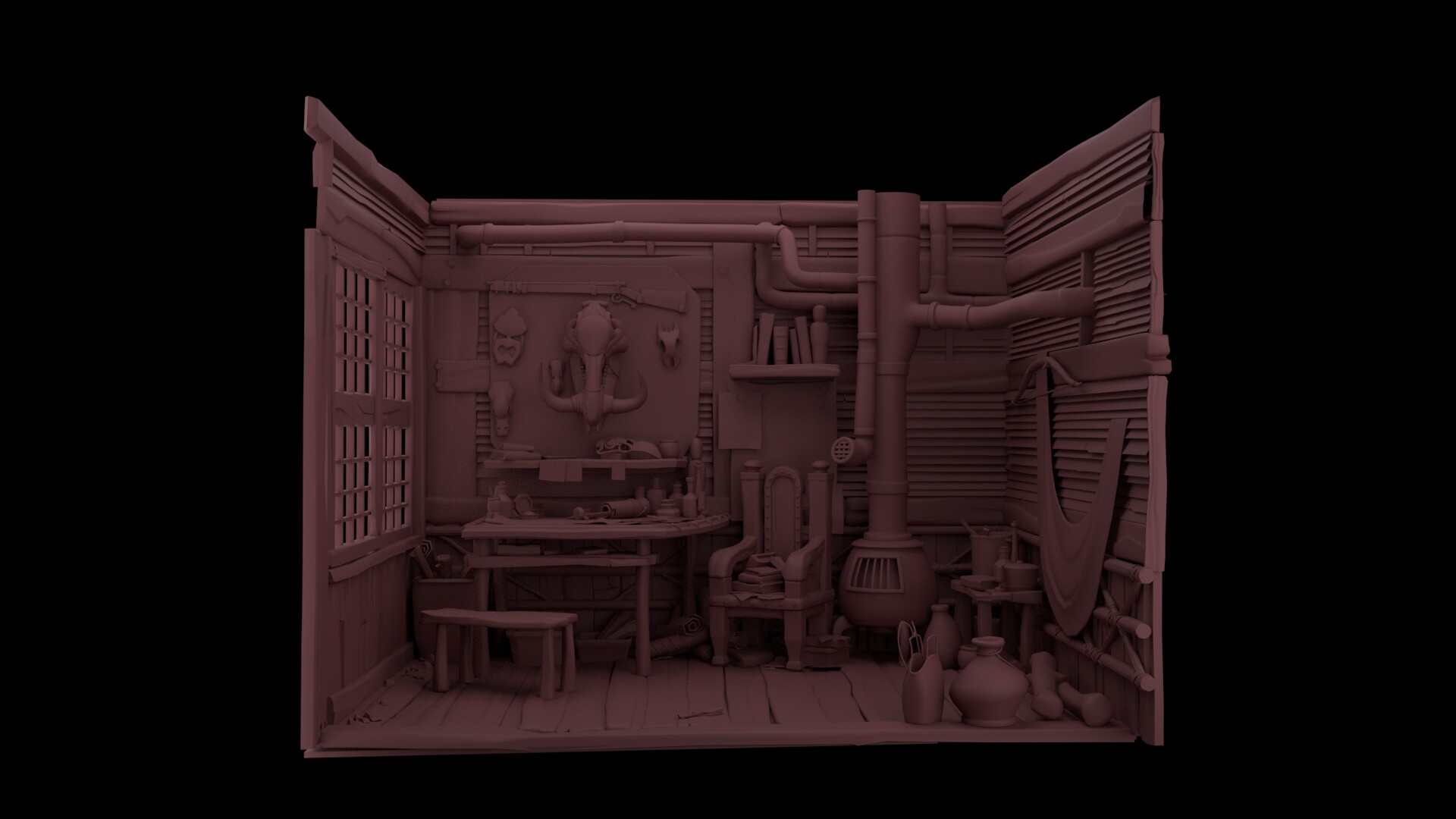 ArtStation - Native Tracker's Hut