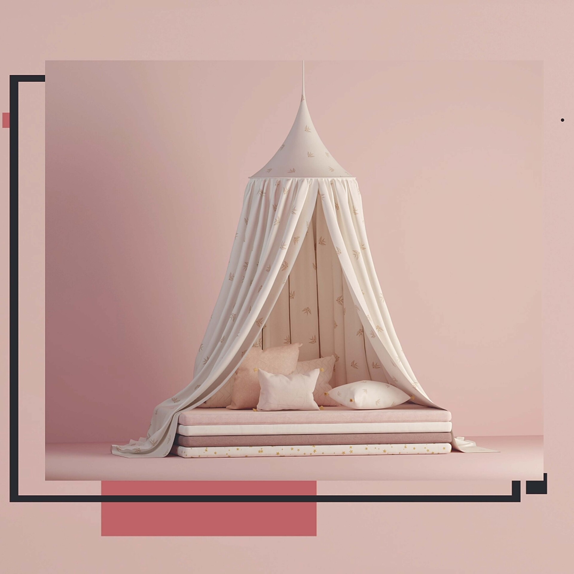 ArtStation - Sleeping collection of canopies, mattresses and pillows