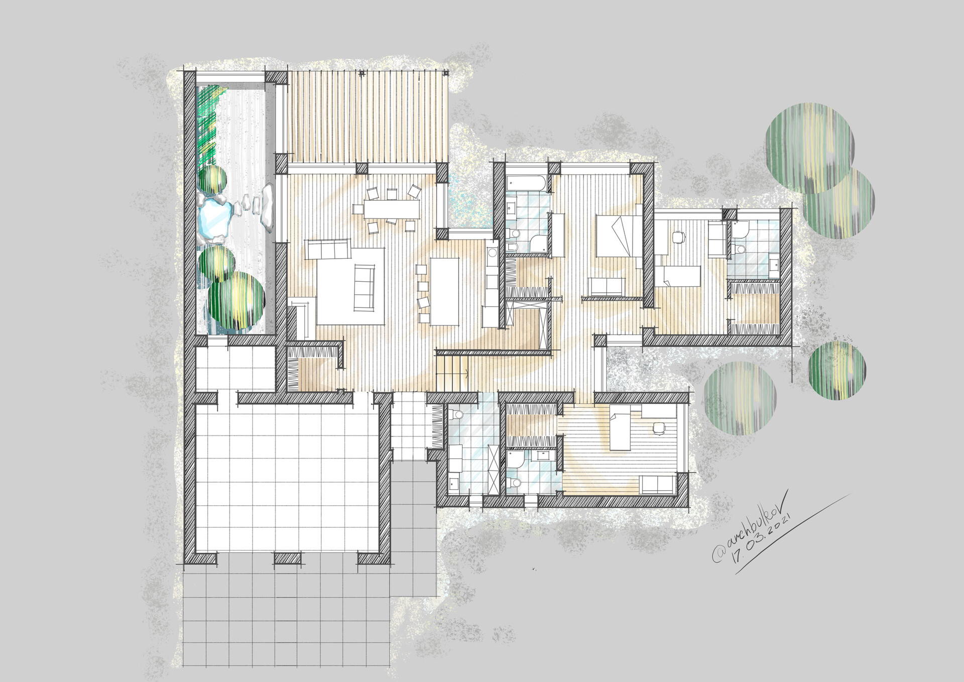 ArtStation - architectural drawing plan of house