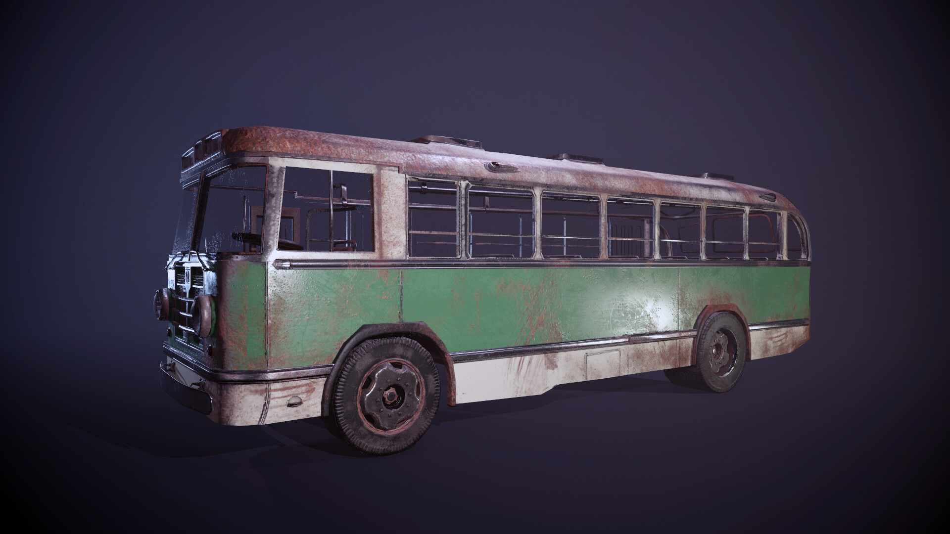 Vukasin Gajic - Game ready rusty and damaged bus