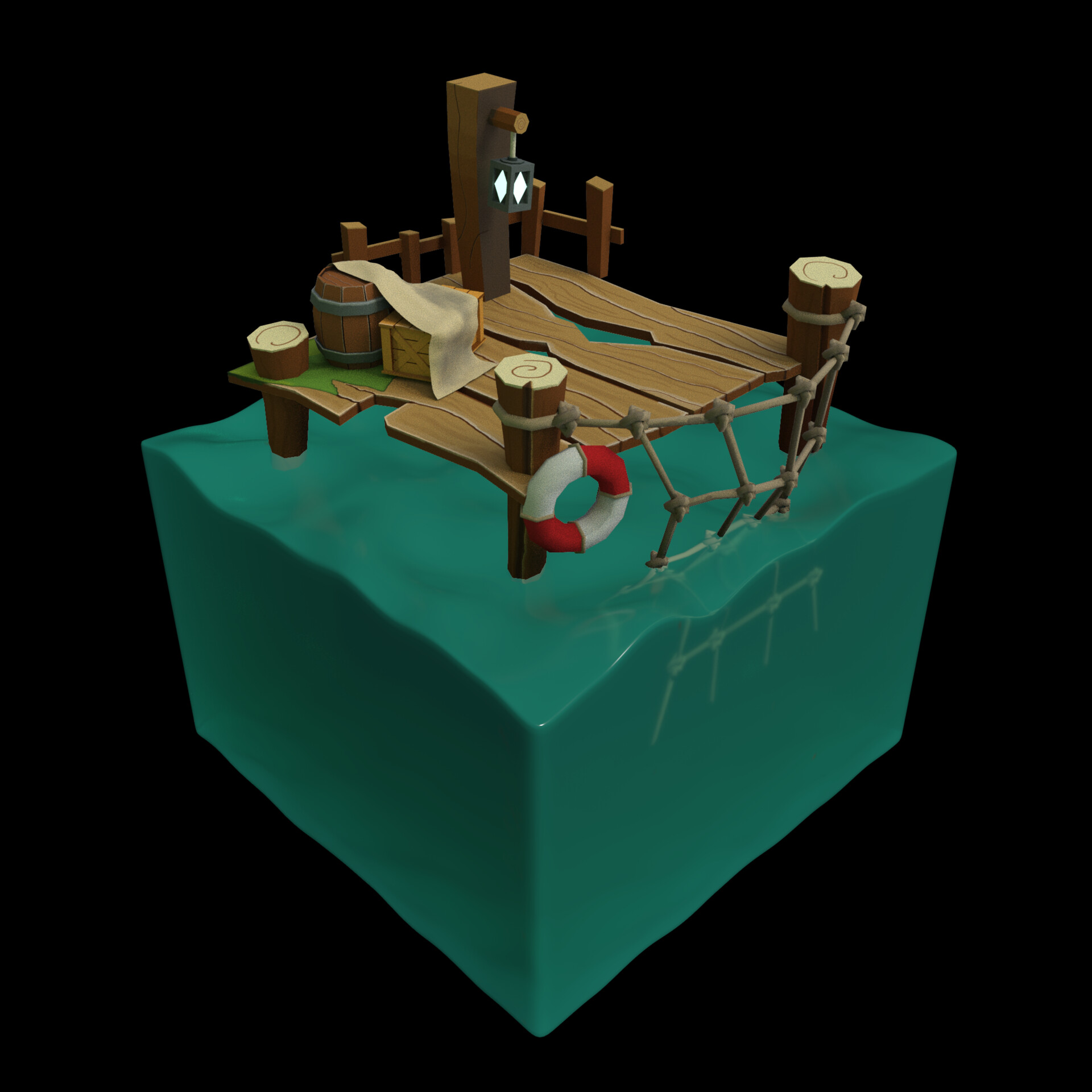 ArtStation - Raft Escene Low Poly