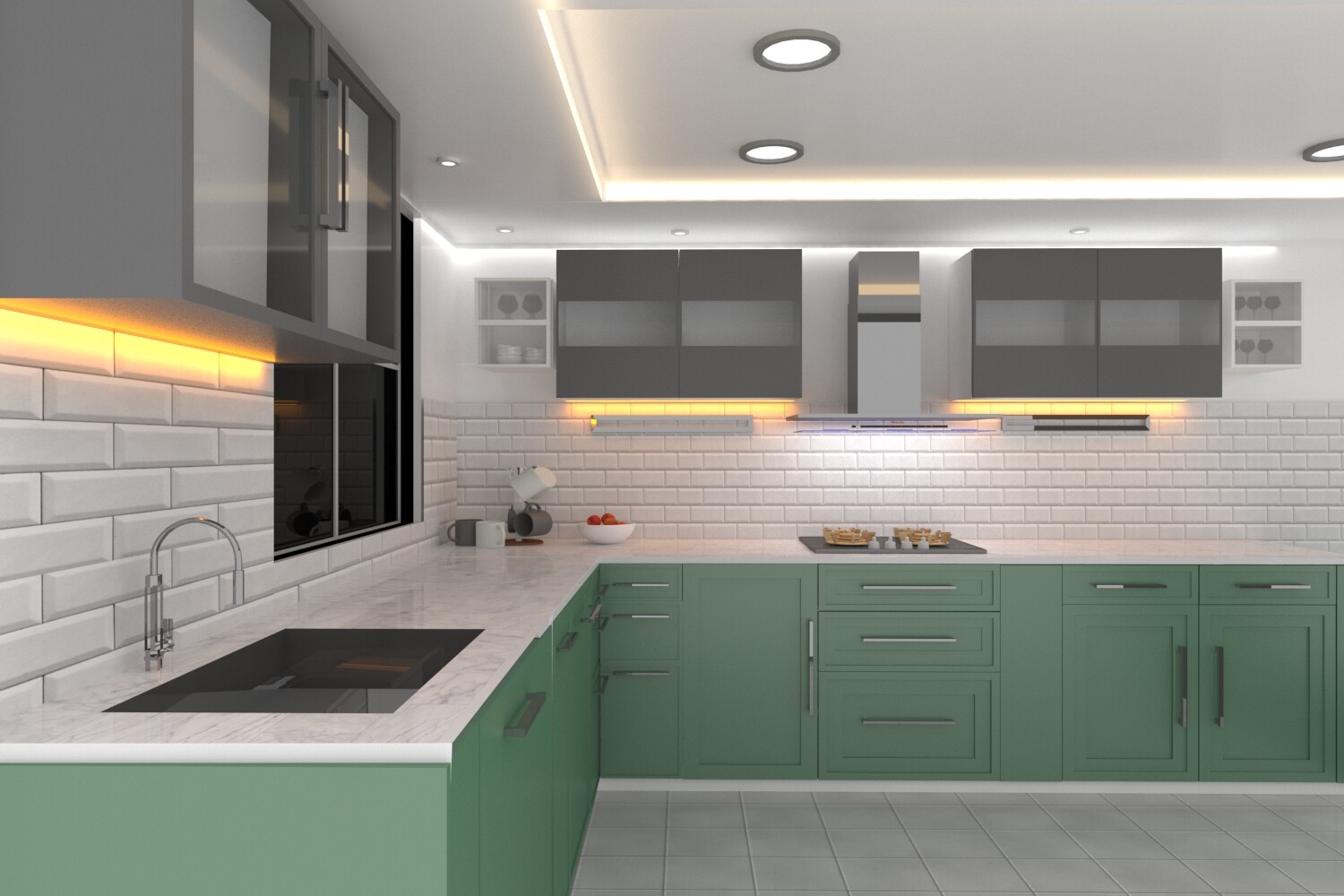 ArtStation - Modular kitchen 3ds max work