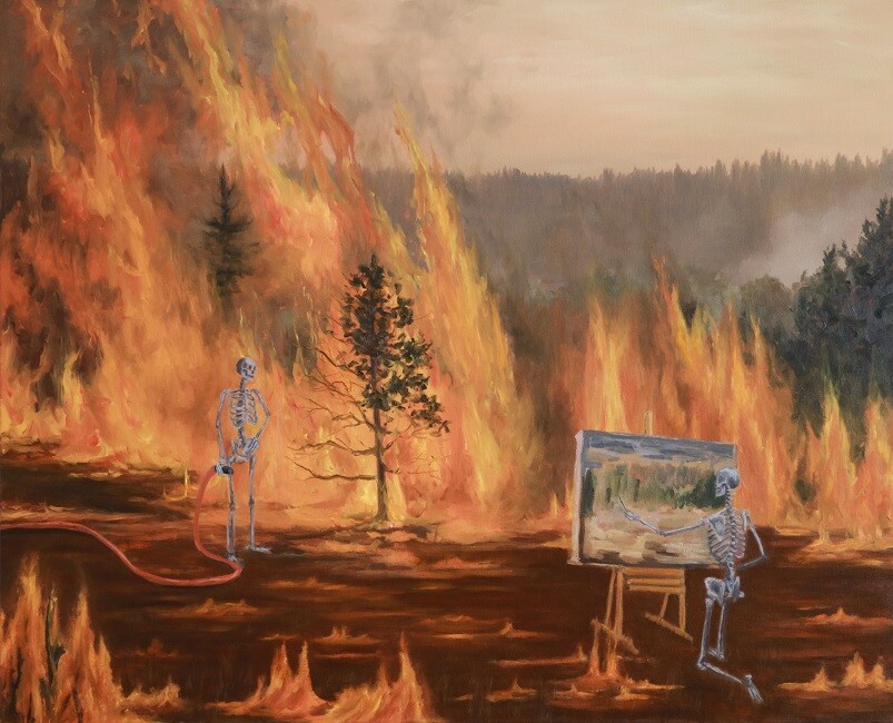 ArtStation - Fire, oil on canvas