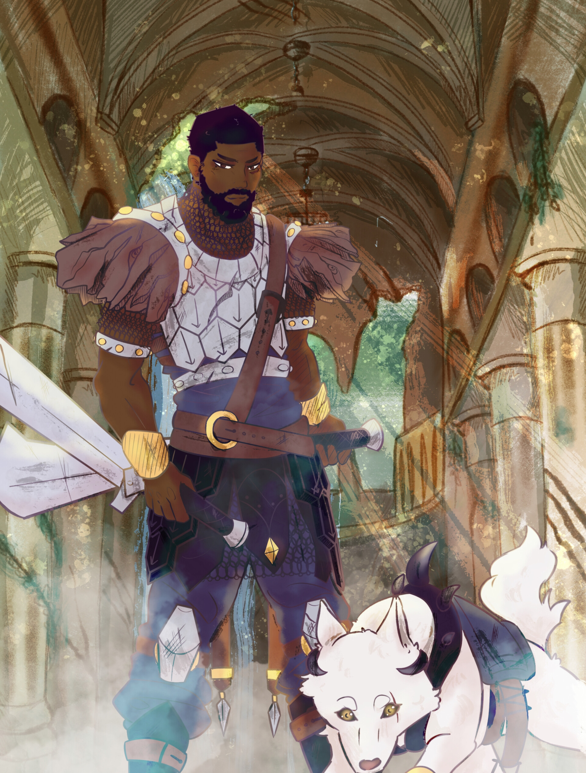 ArtStation - Paladin in the ruins commission