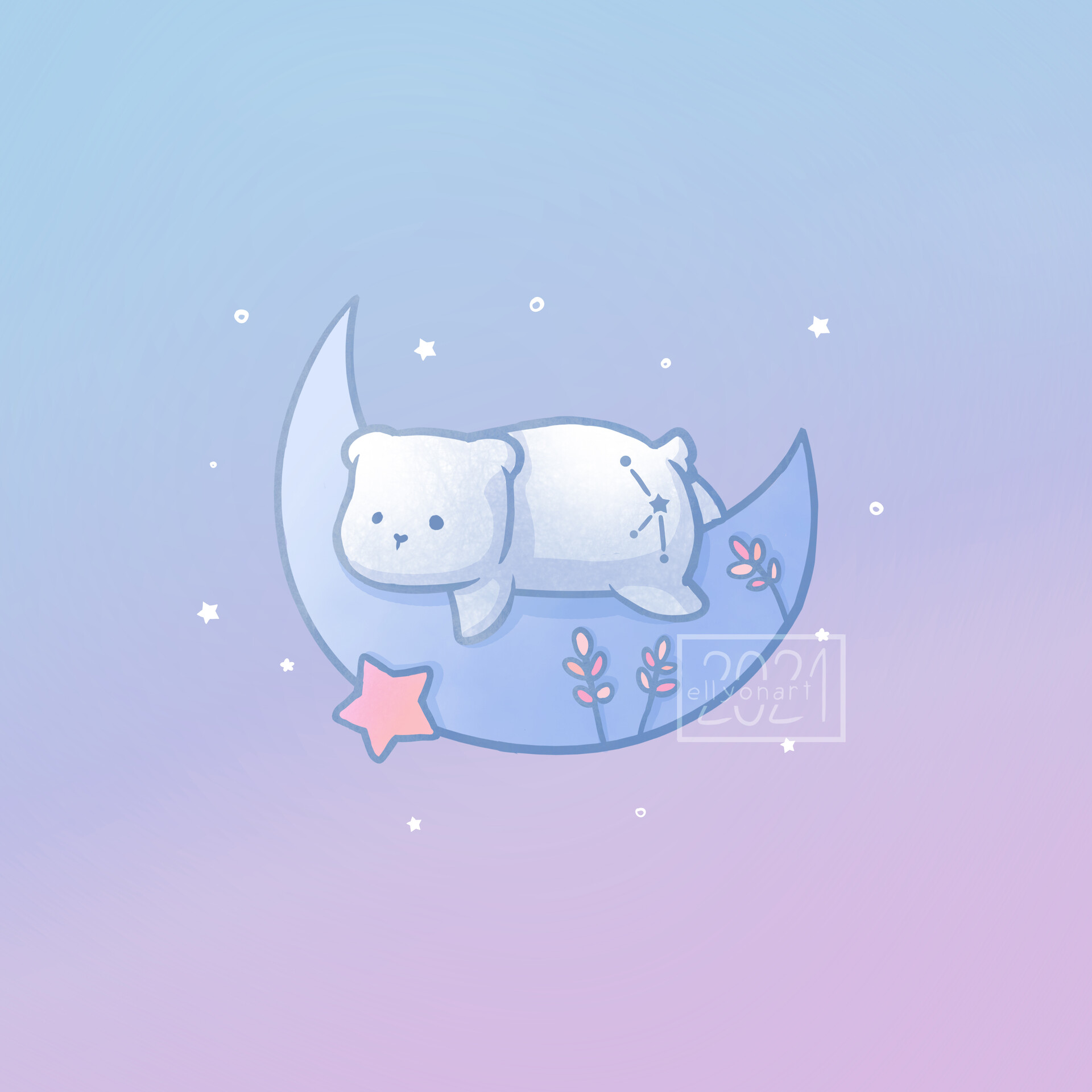 ArtStation - Mooniie, the moon bear reaching for a star