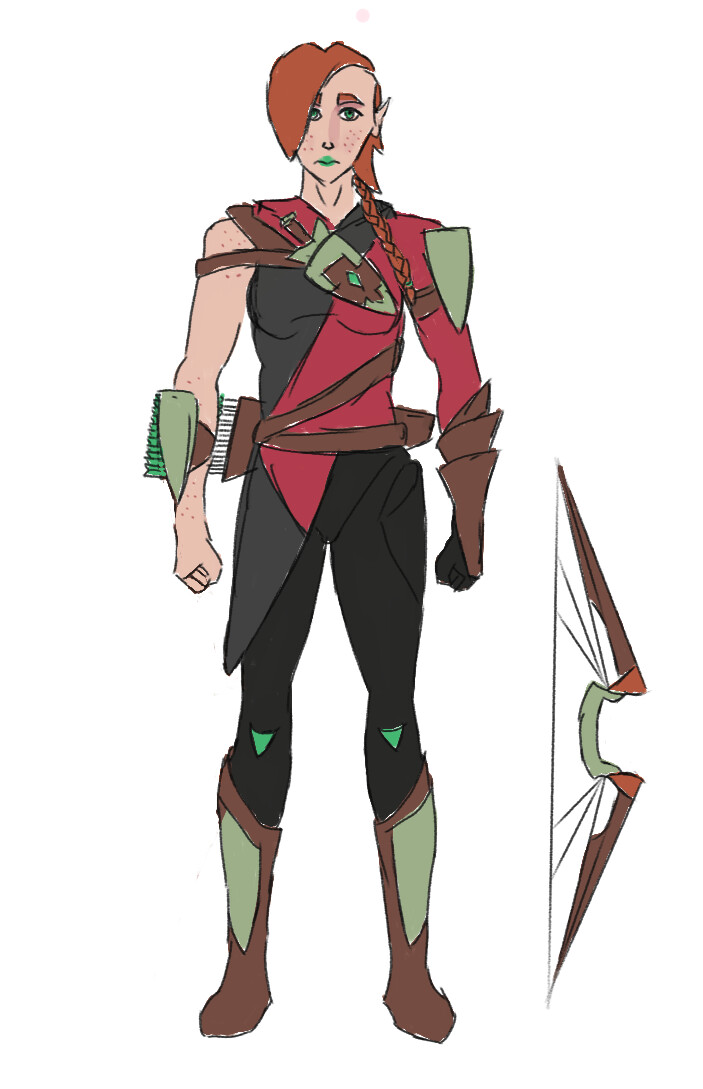 ArtStation - Character design - half elf ranger
