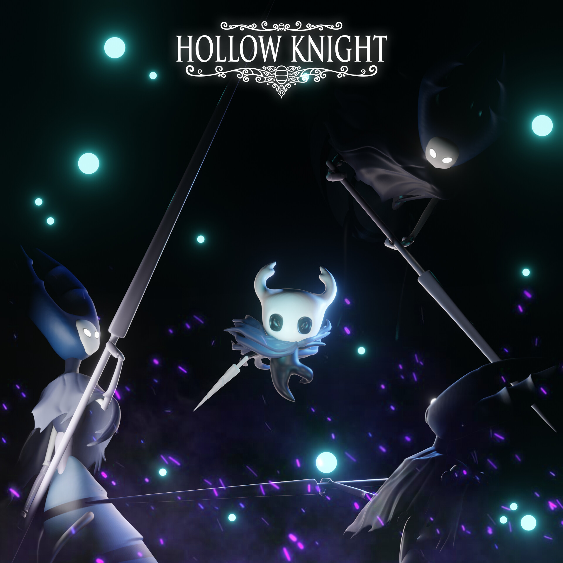 ArtStation - Fan art! Hollow knight - The Knight vs. the Mantis Lords