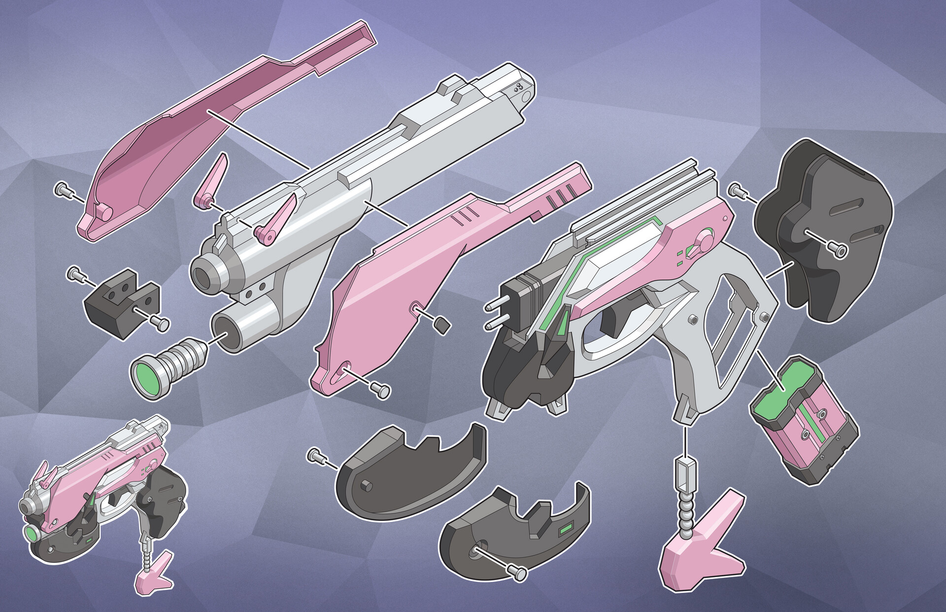 ArtStation - D.Va Light Gun Exploded View