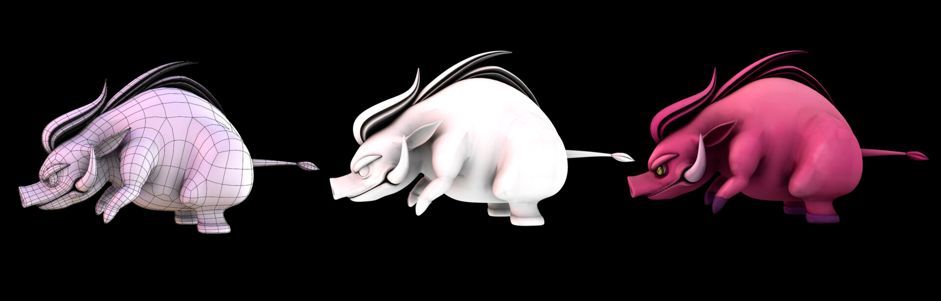 Nattgica - Natalia Aguirre - Pig Creature Enemy / MAPUTERRA / Game Art