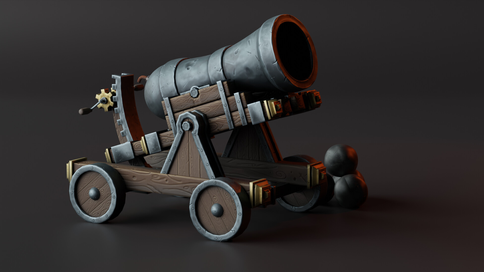 ArtStation - Stylized Cannon with Crank
