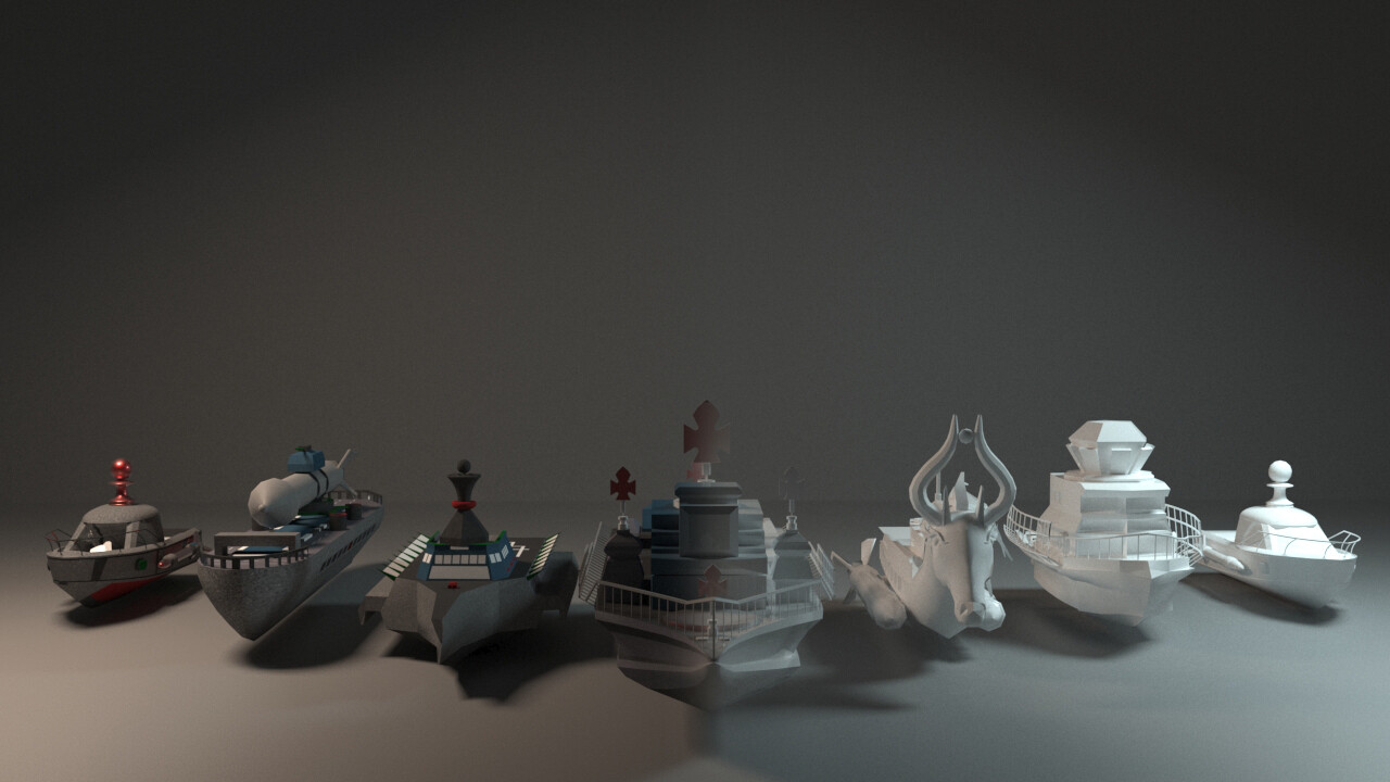 ArtStation - Chess Warship Pieces