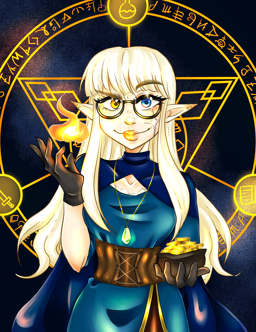 ArtStation - Aurelia Celine Erulisse - Half Elf Evocation Wizard