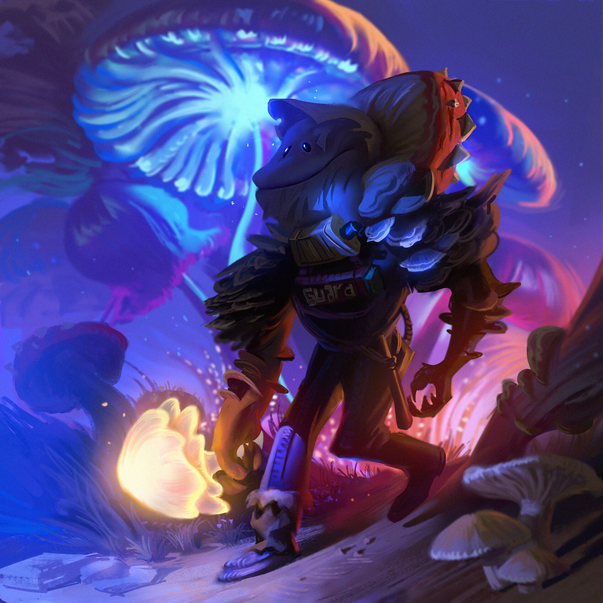 ArtStation - Just a normal mushroom guard passing by... ready to fight ...