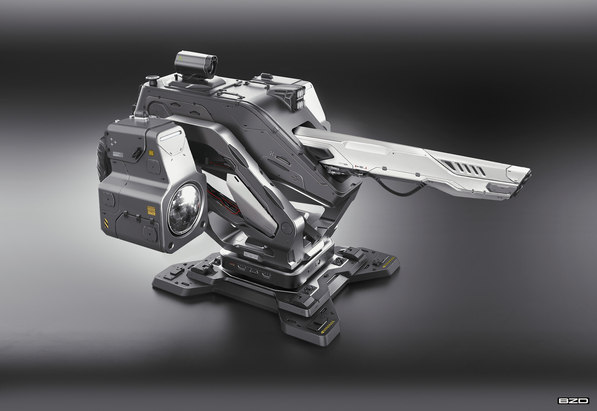 ArtStation - Weapon; Props; Automatic turret; Concept art;