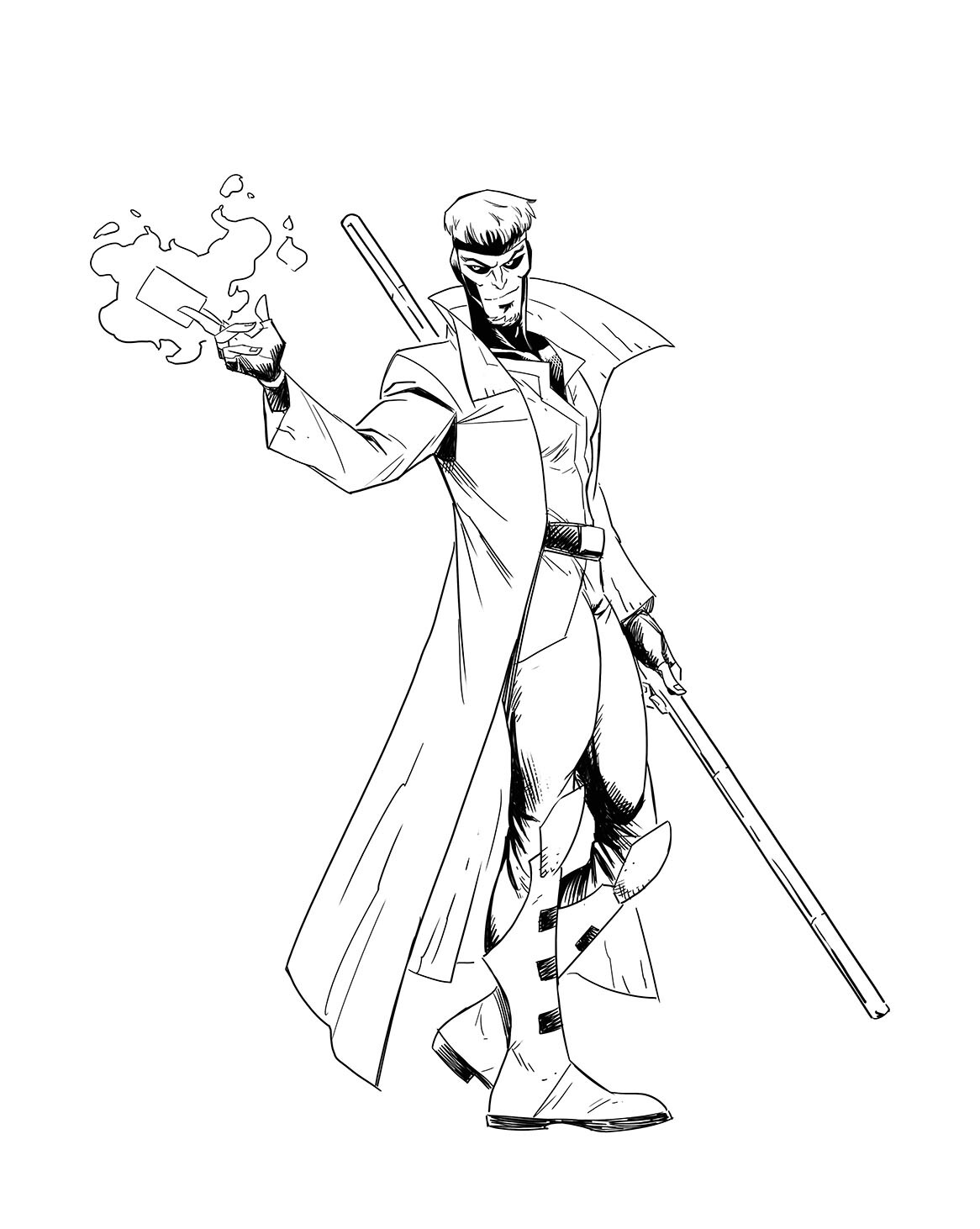 gambit x men coloring pages